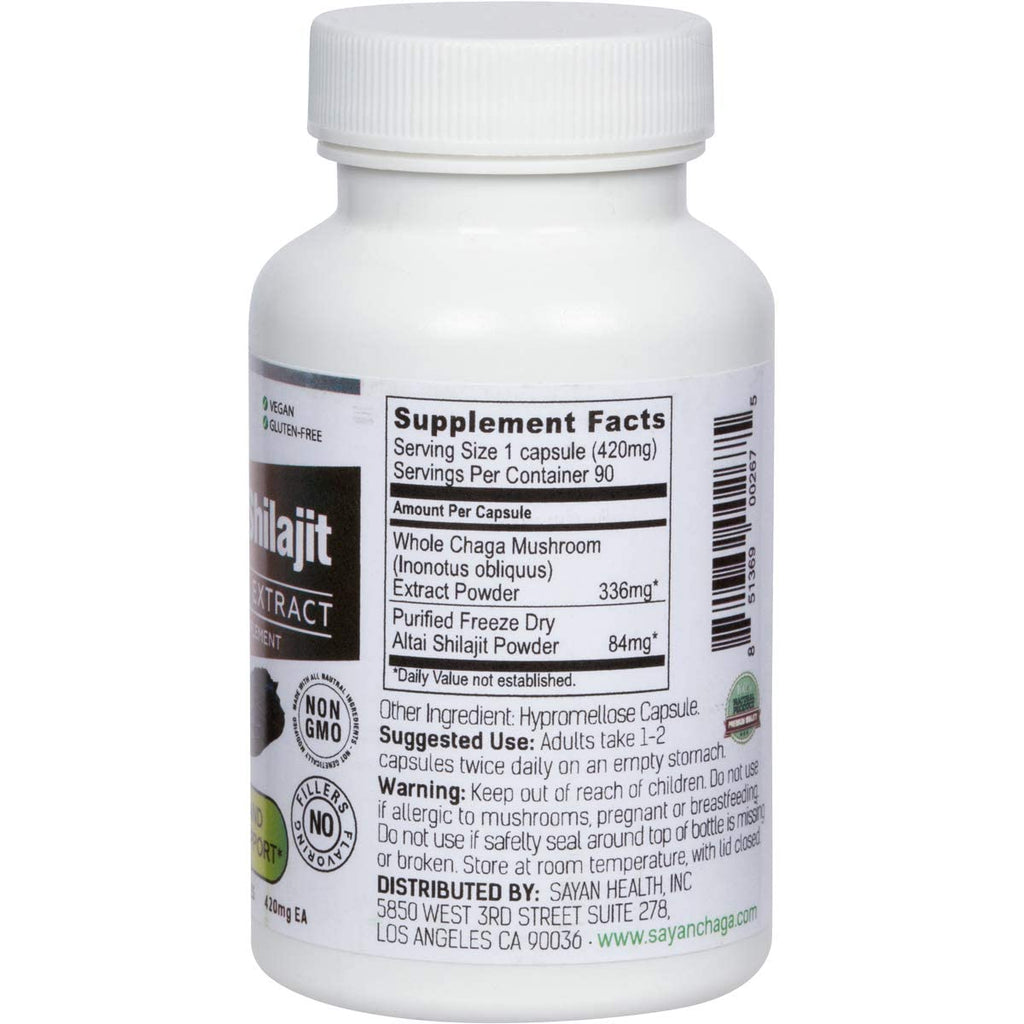 Sayan chaga capsules for stress relief