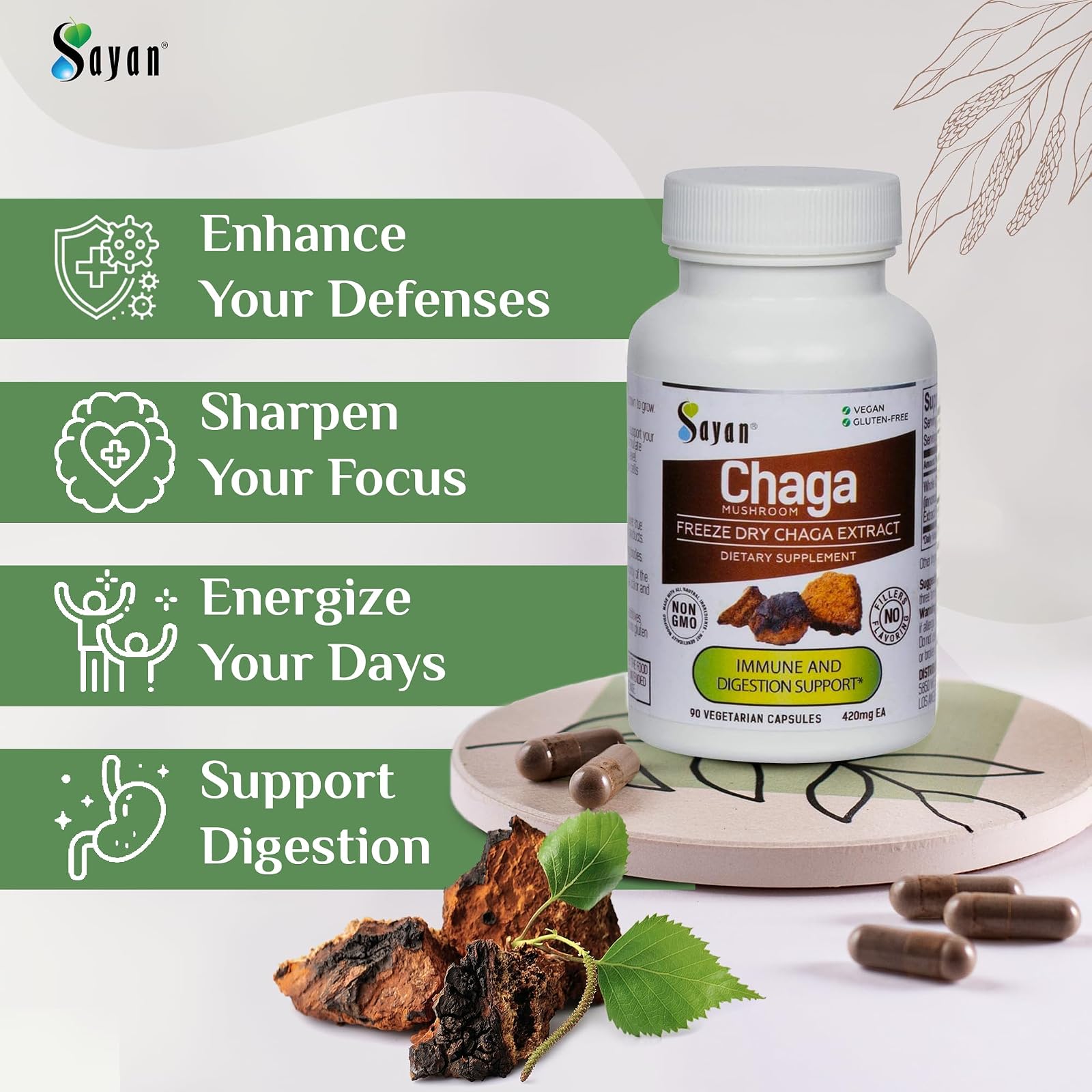 Sayan chaga mushroom 420 mg dosage
