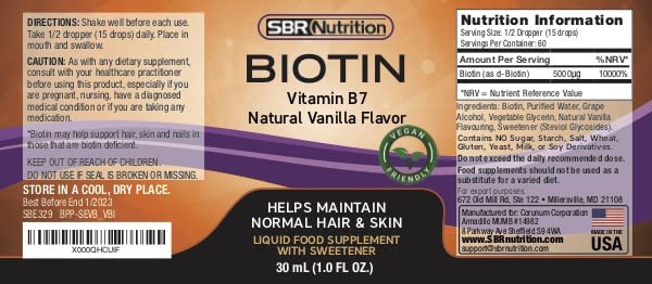 SBR Nutrition biotin for strong nails