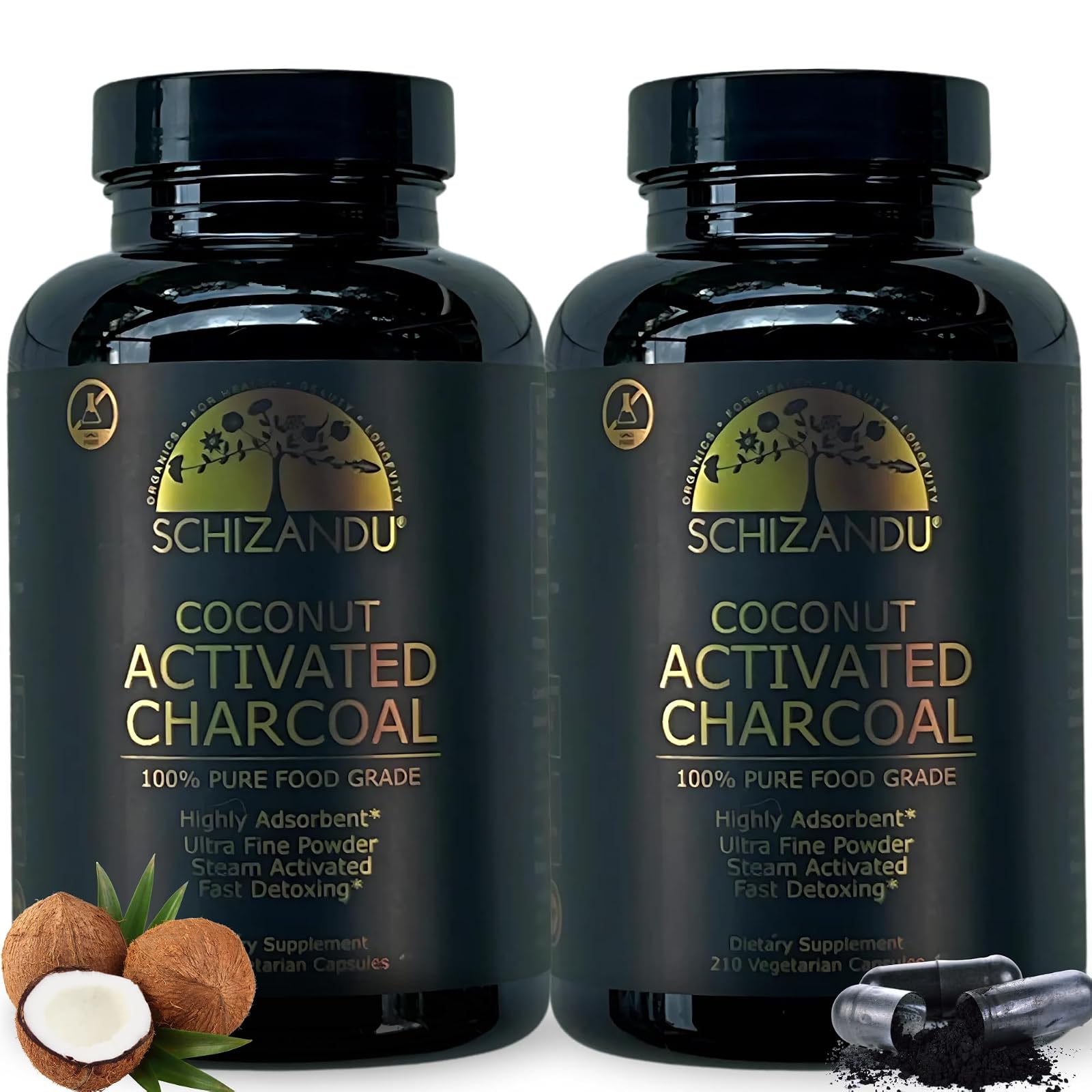 Schizandu coconut charcoal capsules
