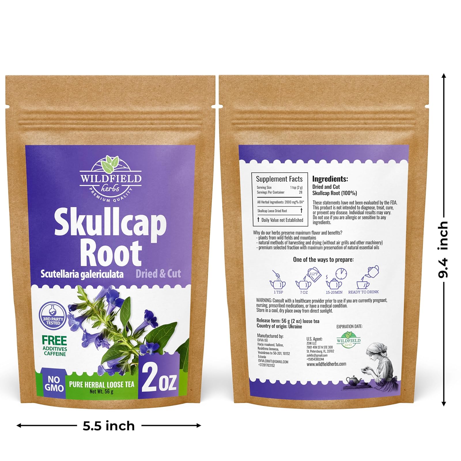 Scutellaria tea for calming effects