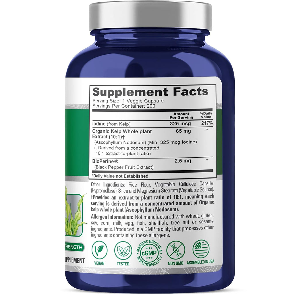 Sea Kelp iodine capsules for energy