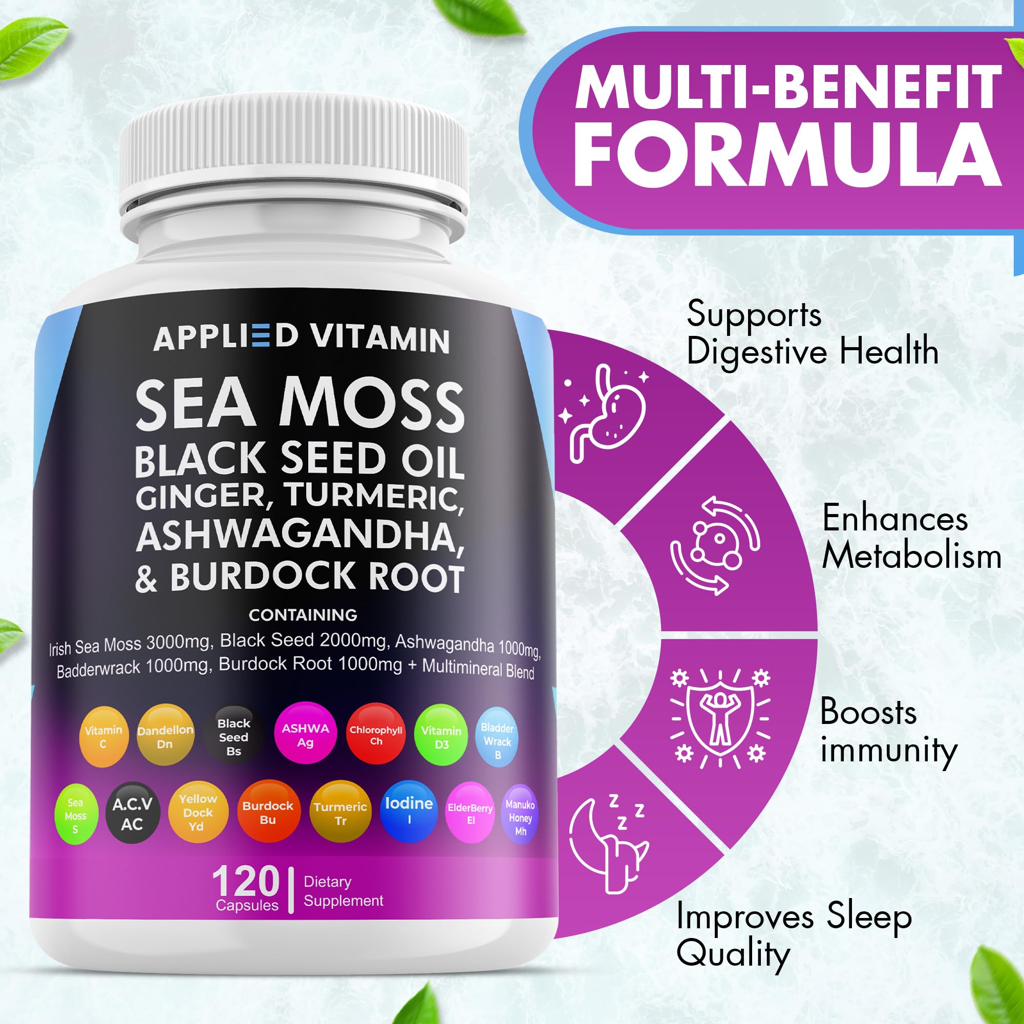 Sea moss and black seed oil blend