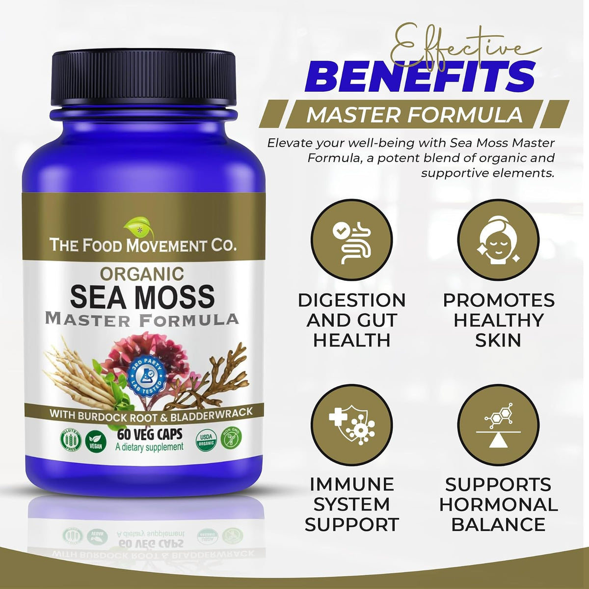 Sea moss capsules for digestion