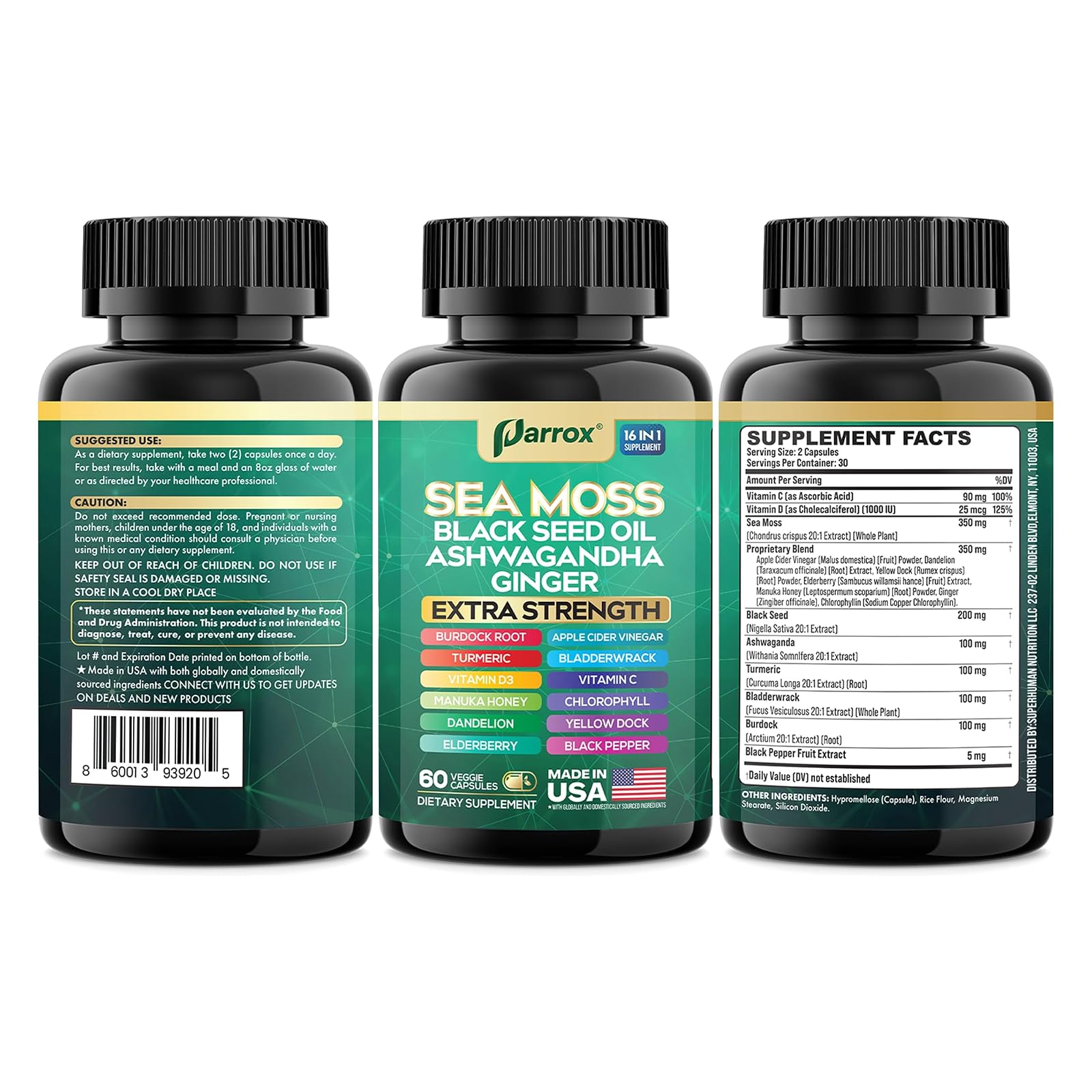Sea moss capsules for immune support