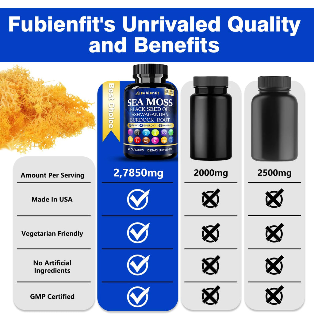 sea moss capsules with black seed oil