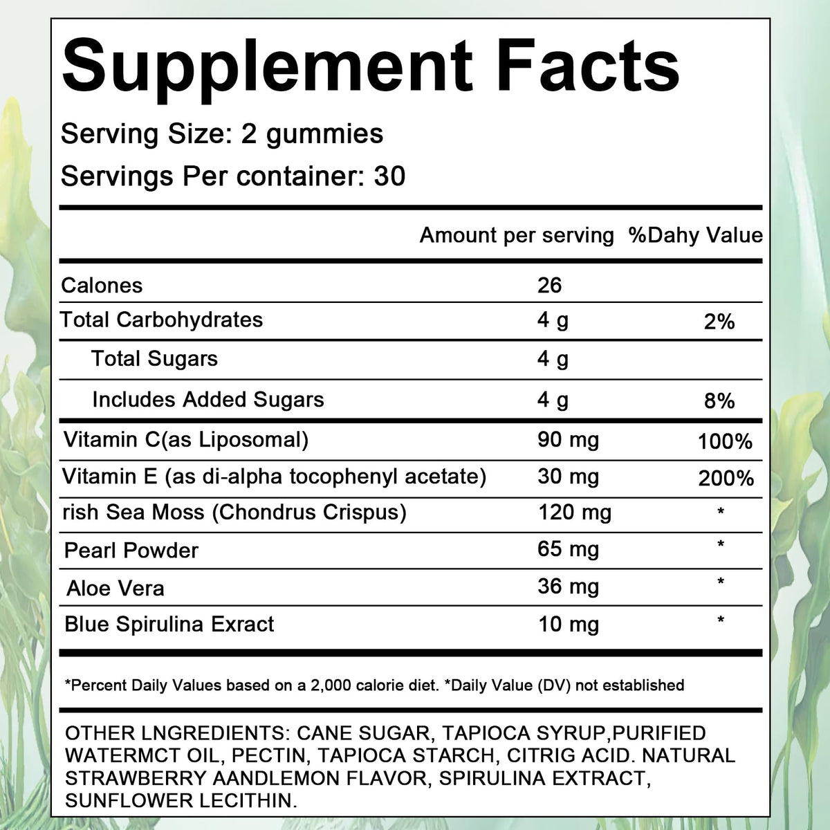 Sea moss gummies with essential nutrients