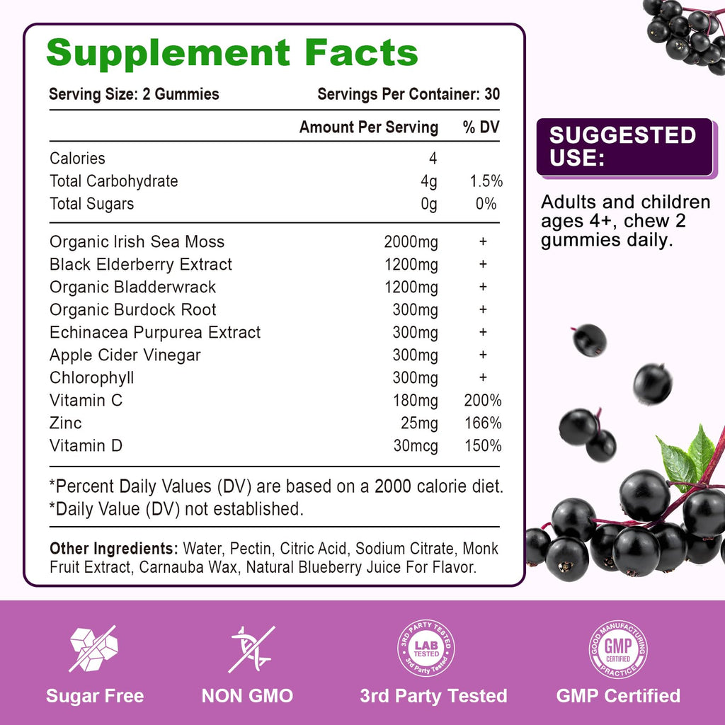 sea moss infused elderberry gummies