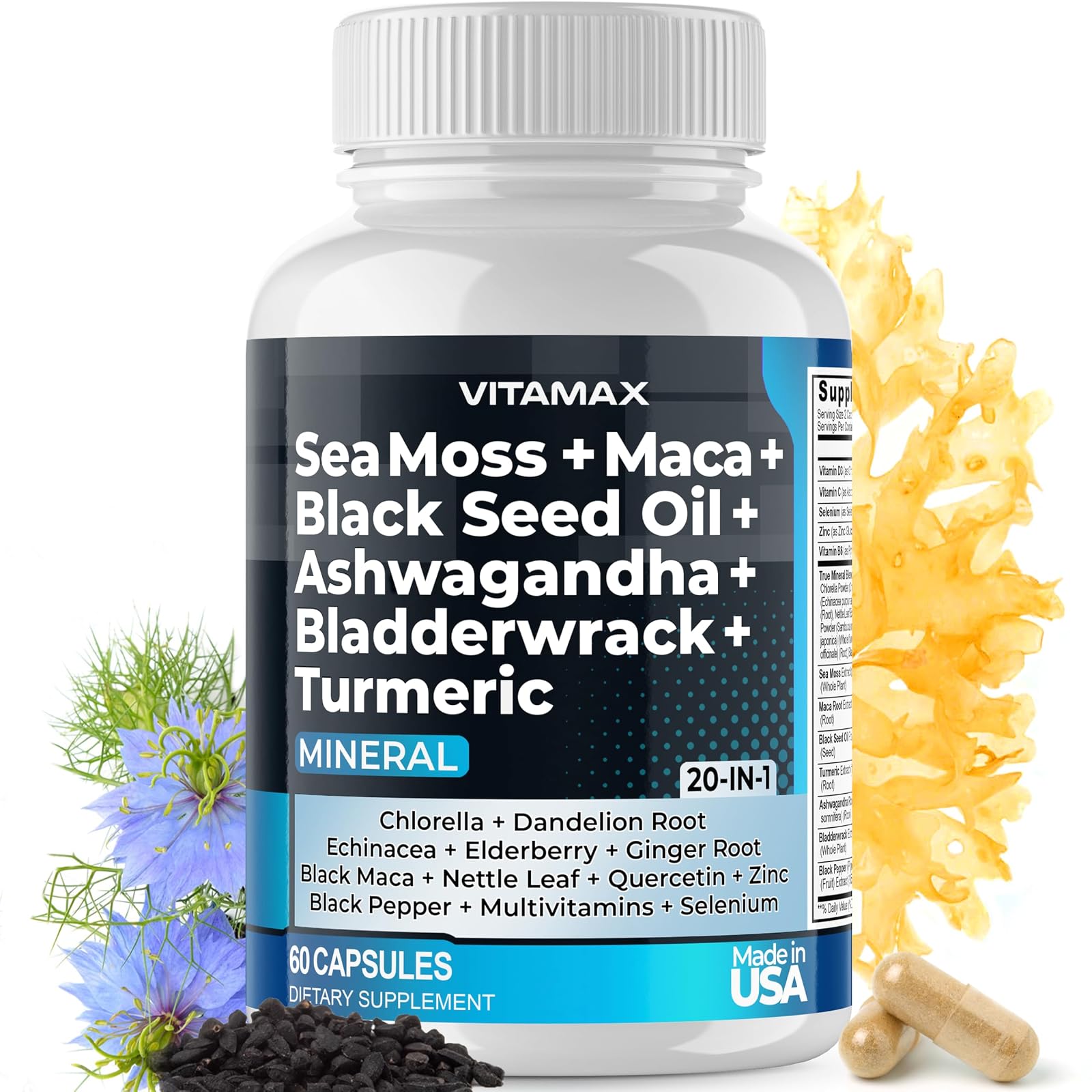 Sea Moss Maca capsules for wellness