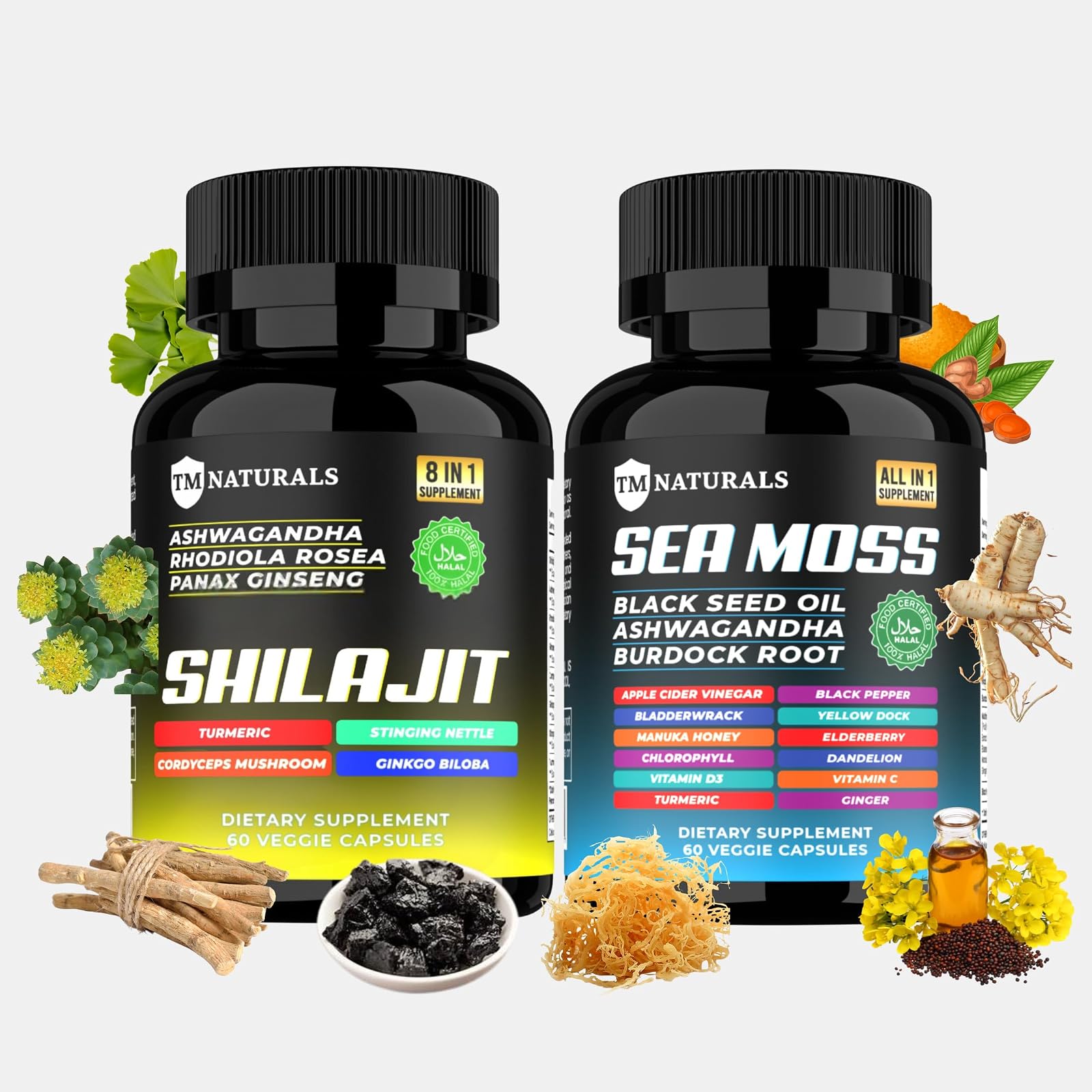 Sea Moss Shilajit capsules for energy