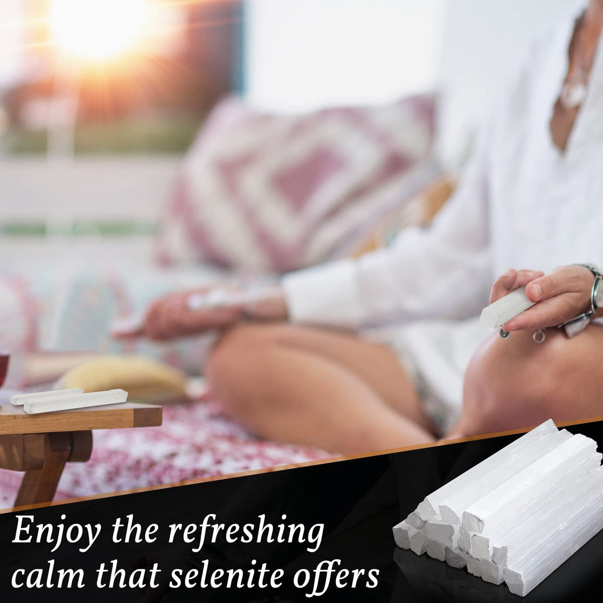 Selenite crystal wands for home decor
