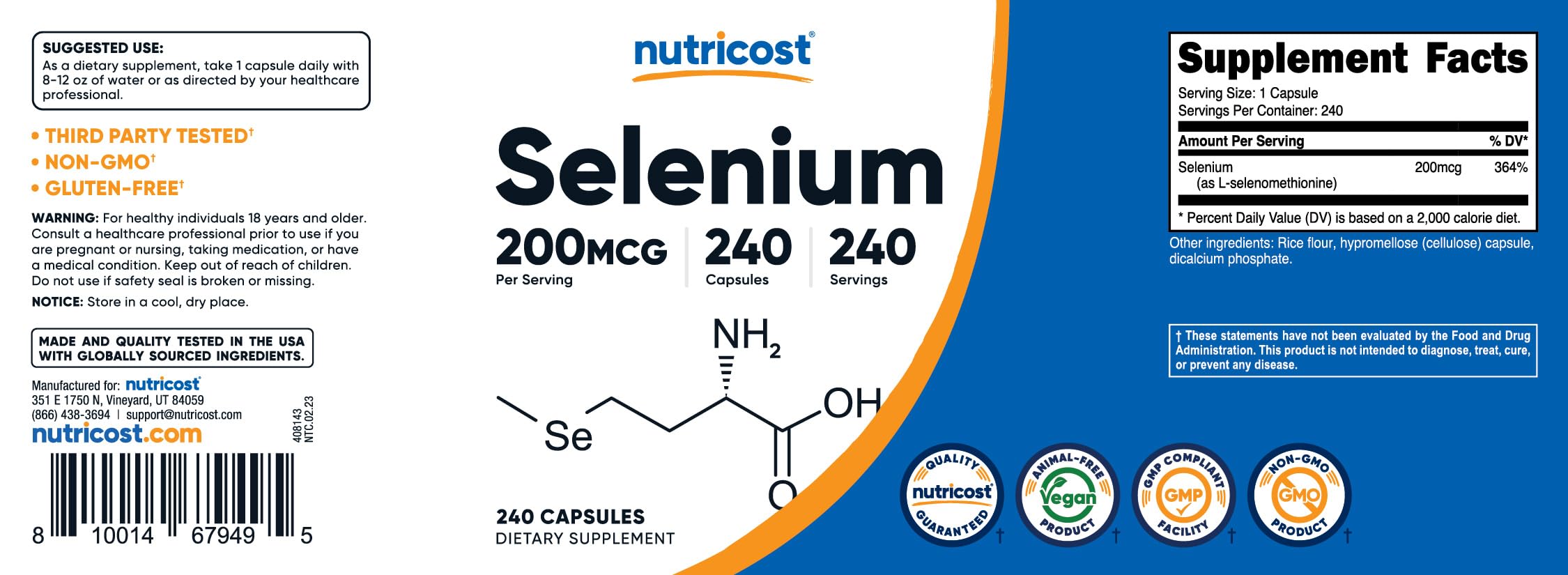 Selenium capsules for energy support