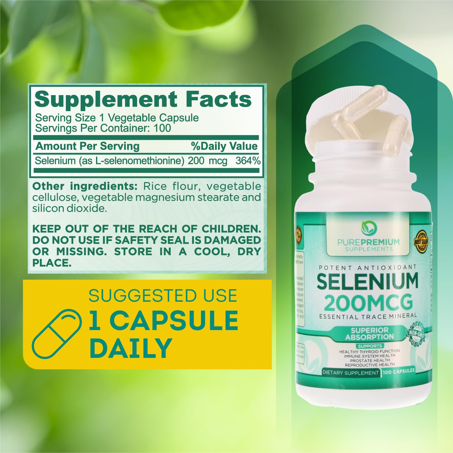 Selenium capsules for everyday use
