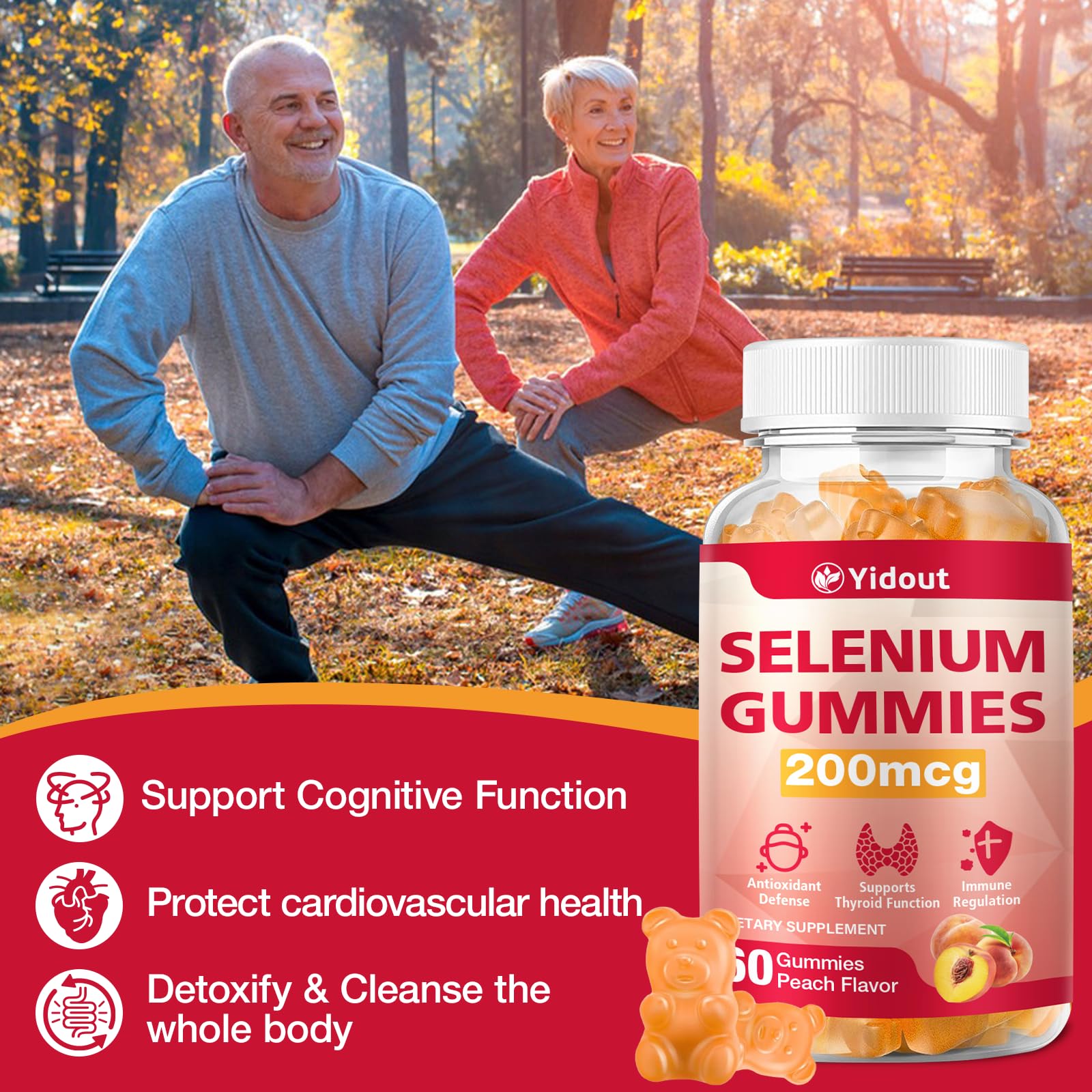 Selenium gummies for antioxidant support