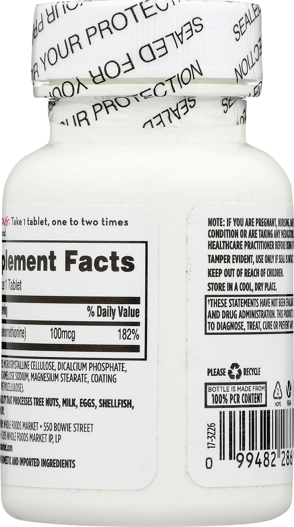 Selenium tablets for antioxidant protection