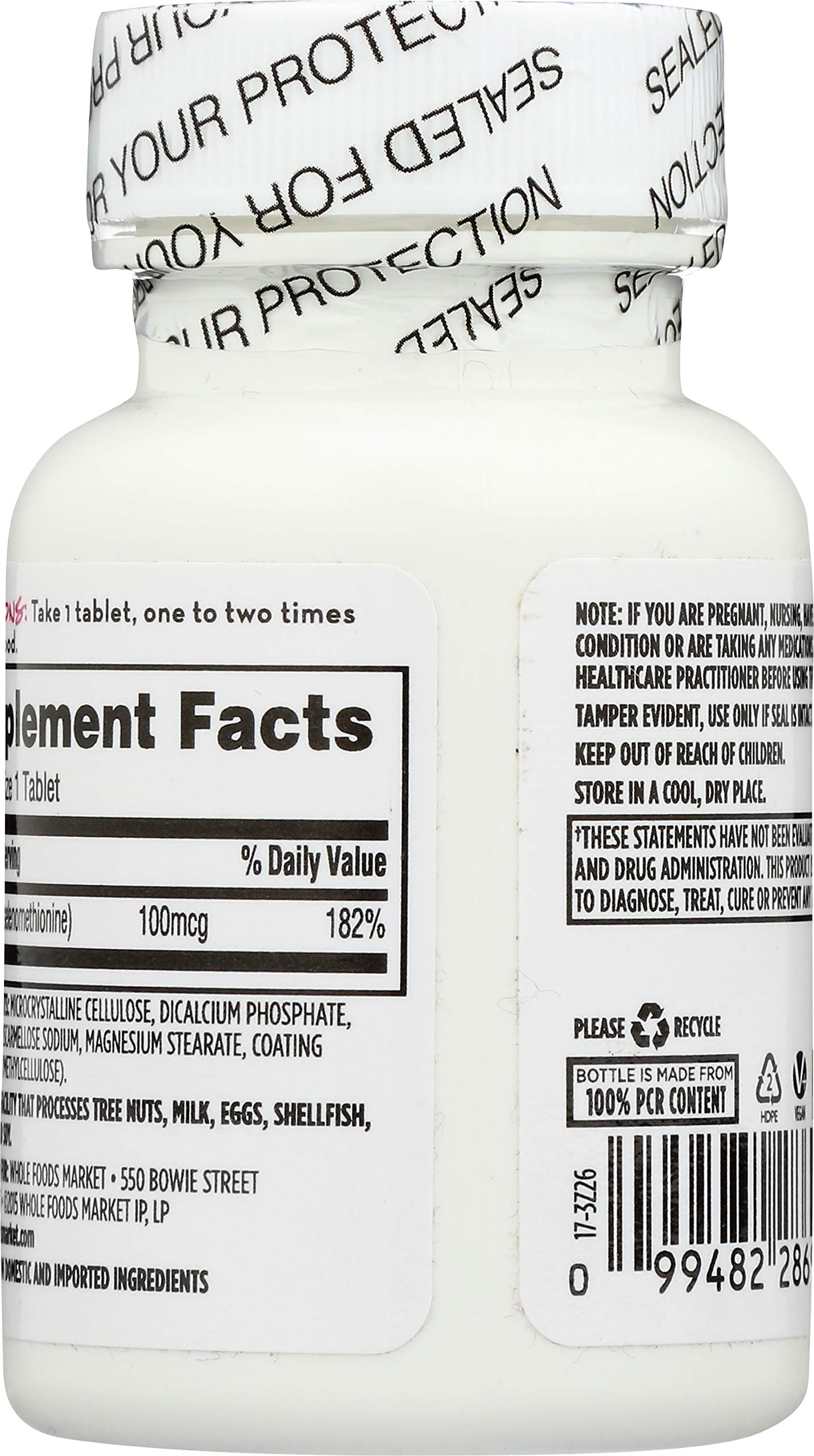 Selenium tablets for antioxidant protection