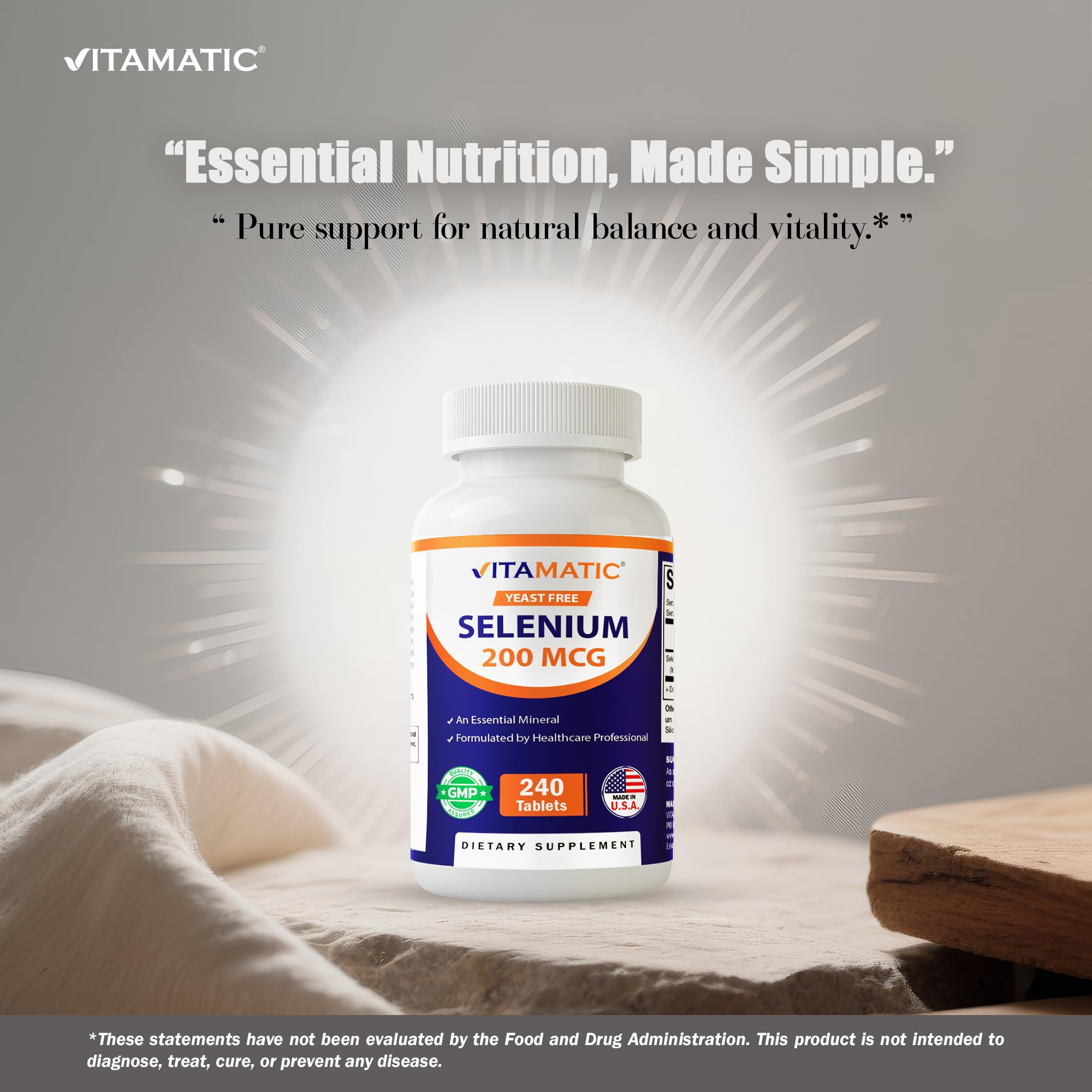 Selenium tablets for antioxidant protection