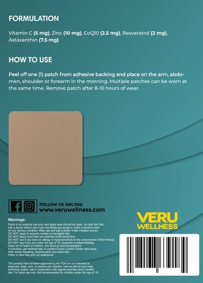 Self adhesive CoQ10 patch for energy