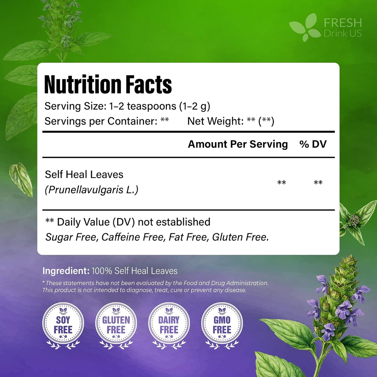 Self Heal Leaves tea for relaxation