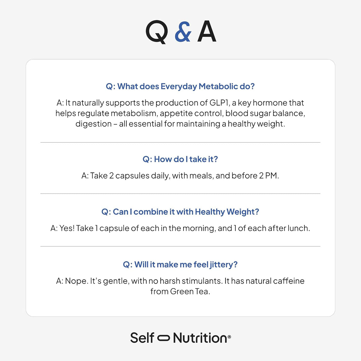 SELF NUTRITION capsules for weight loss