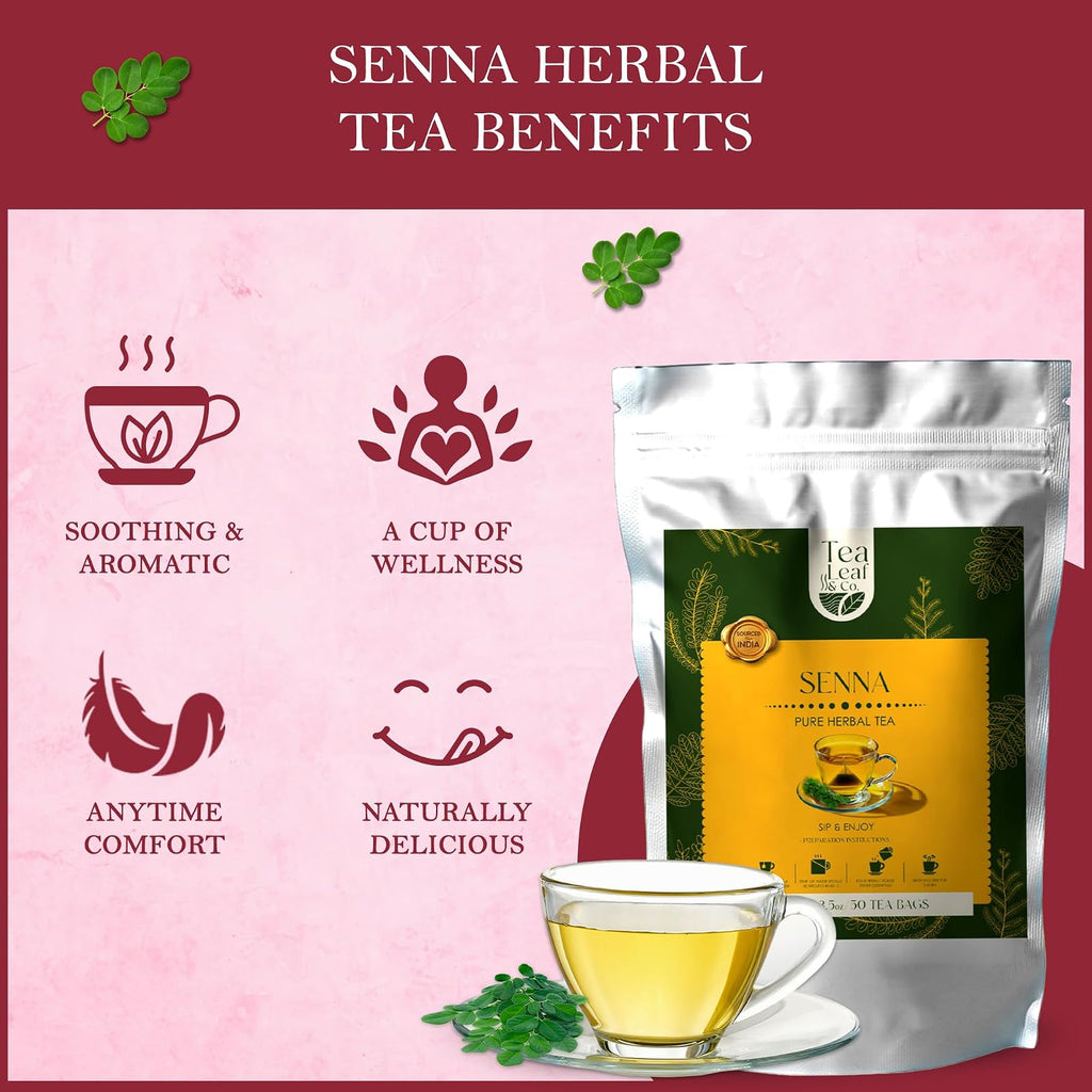 Senna tea bags for natural relief