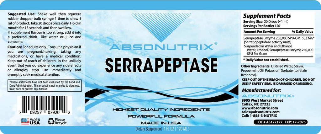 Serrapeptase for improved nutrient absorption