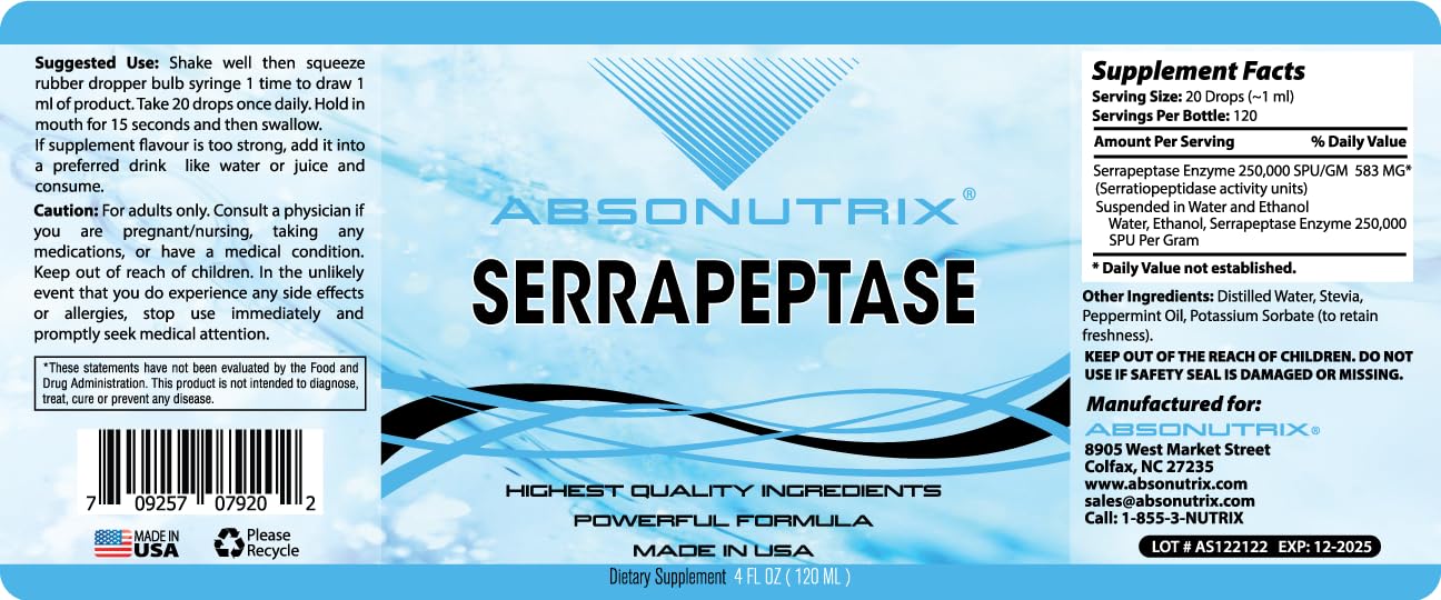 Serrapeptase for improved nutrient absorption