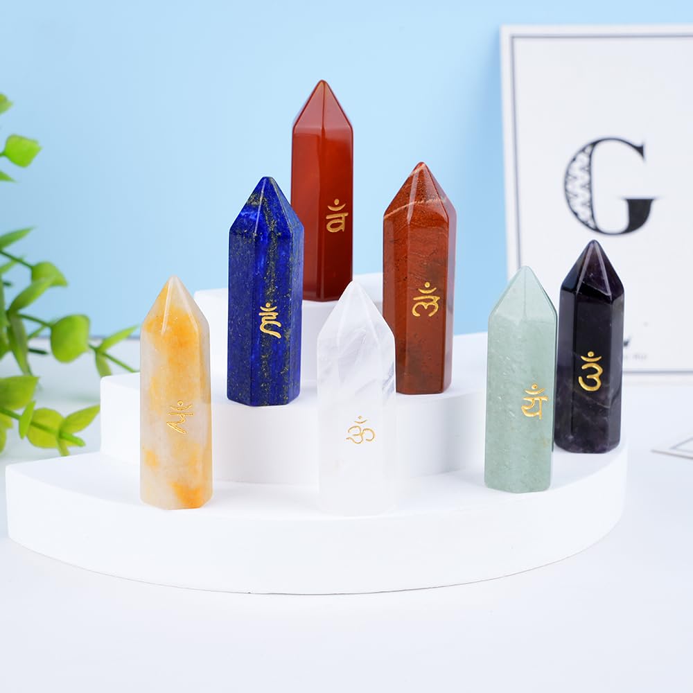 set of seven chakra healing stones