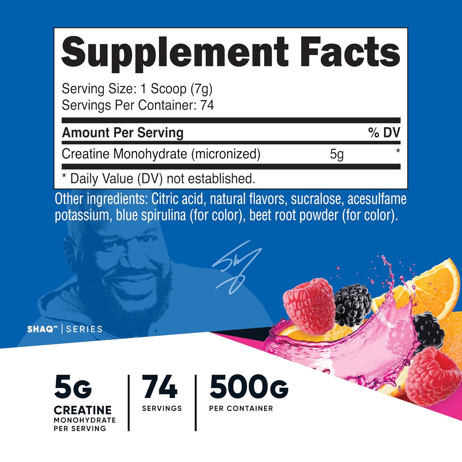 Shaq's Berry Blast creatine for energy boost