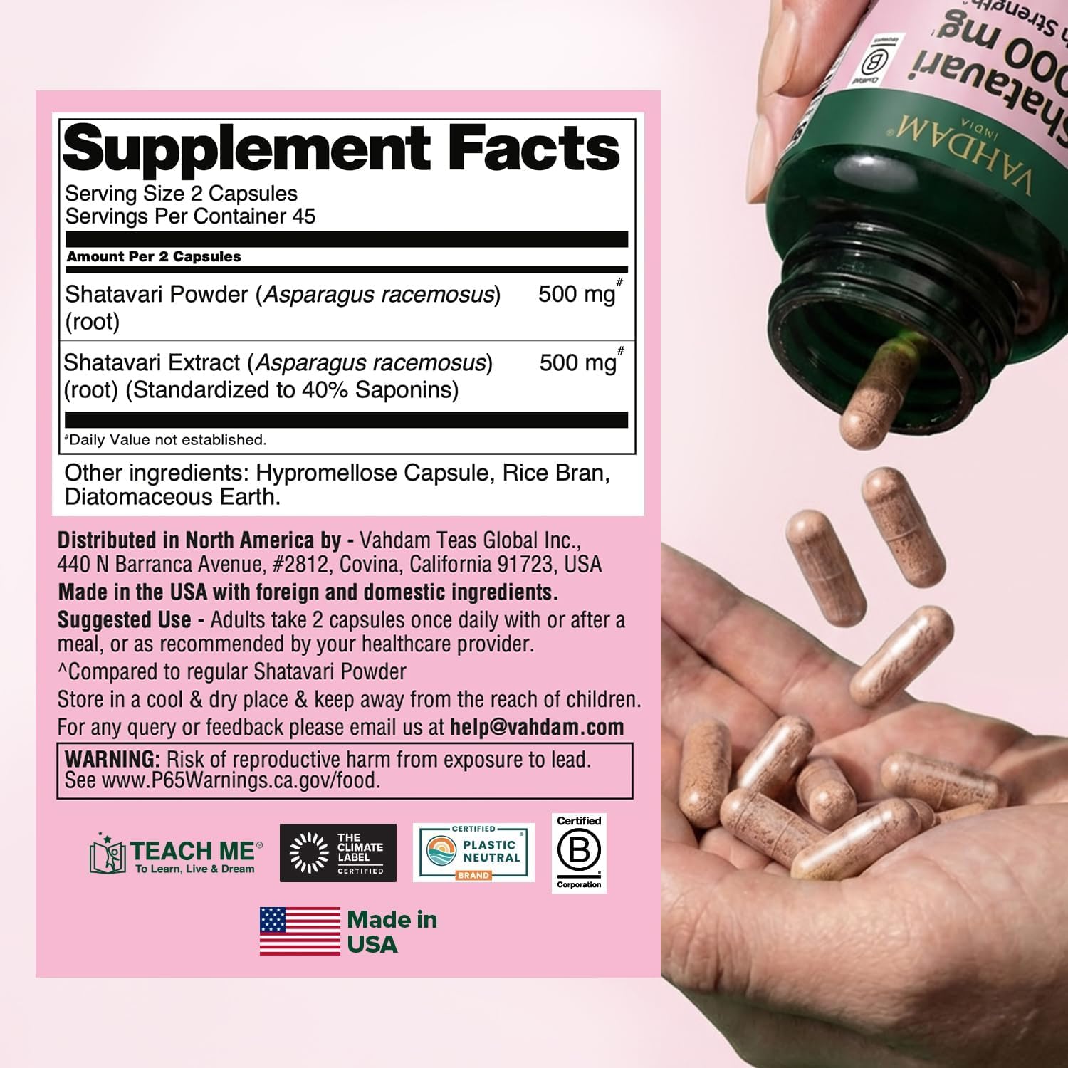 Shatavari capsules for enhanced reproductive health