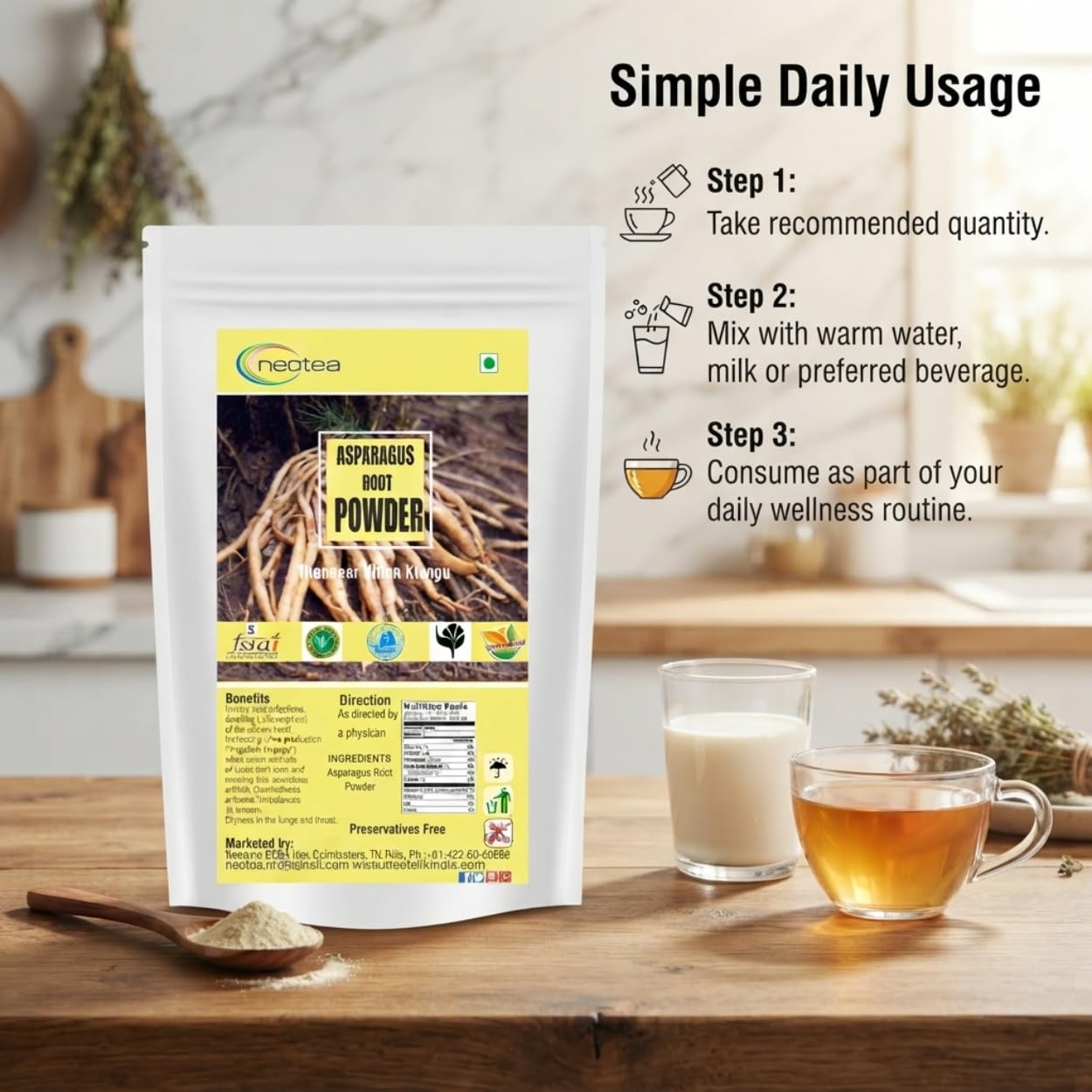 Shatavari powder for menstrual comfort