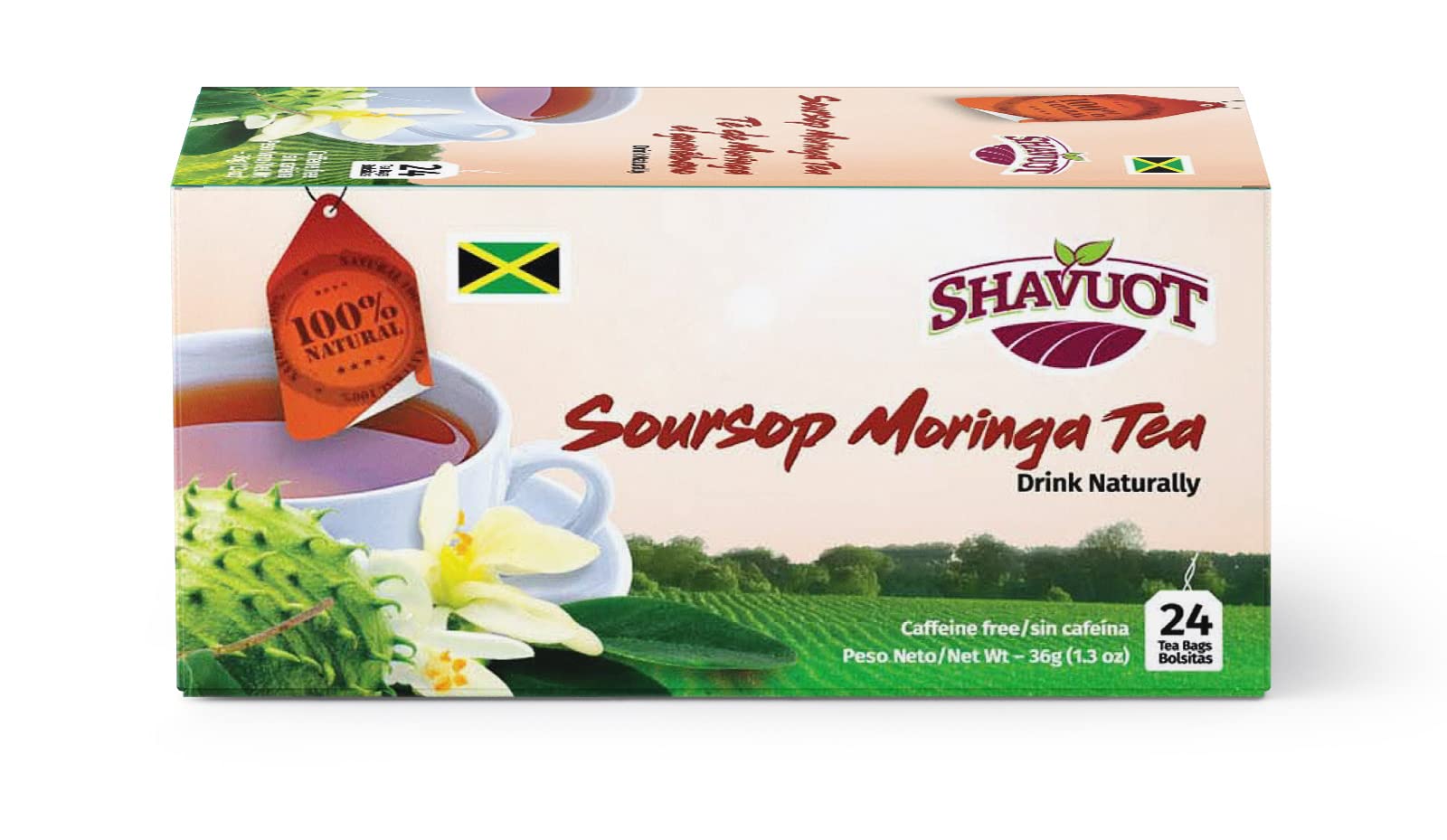 Shavuot soursop moringa herbal tea bags
