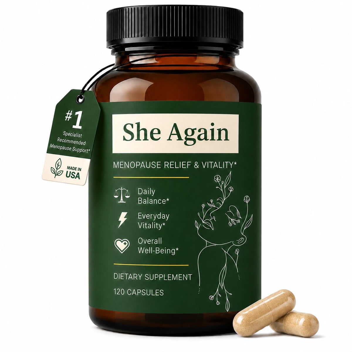 She Again menopause supplement capsules