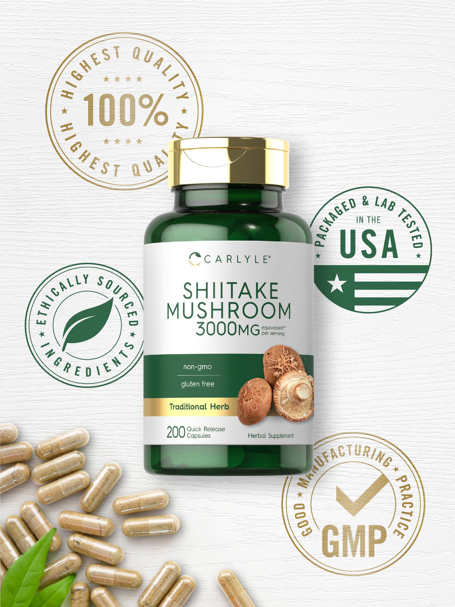 Shiitake mushroom extract for stress relief