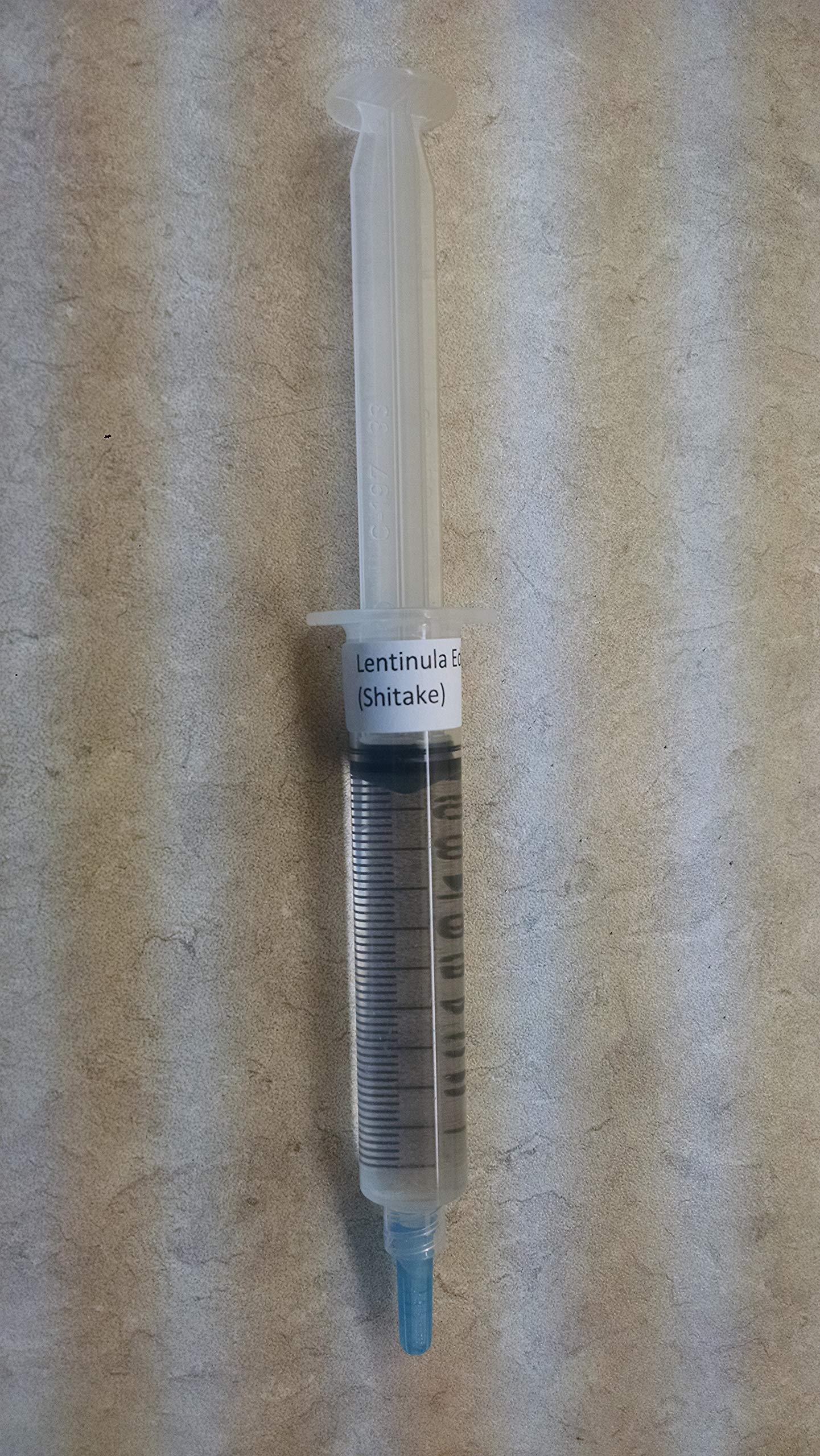 Shiitake mushroom liquid culture syringe