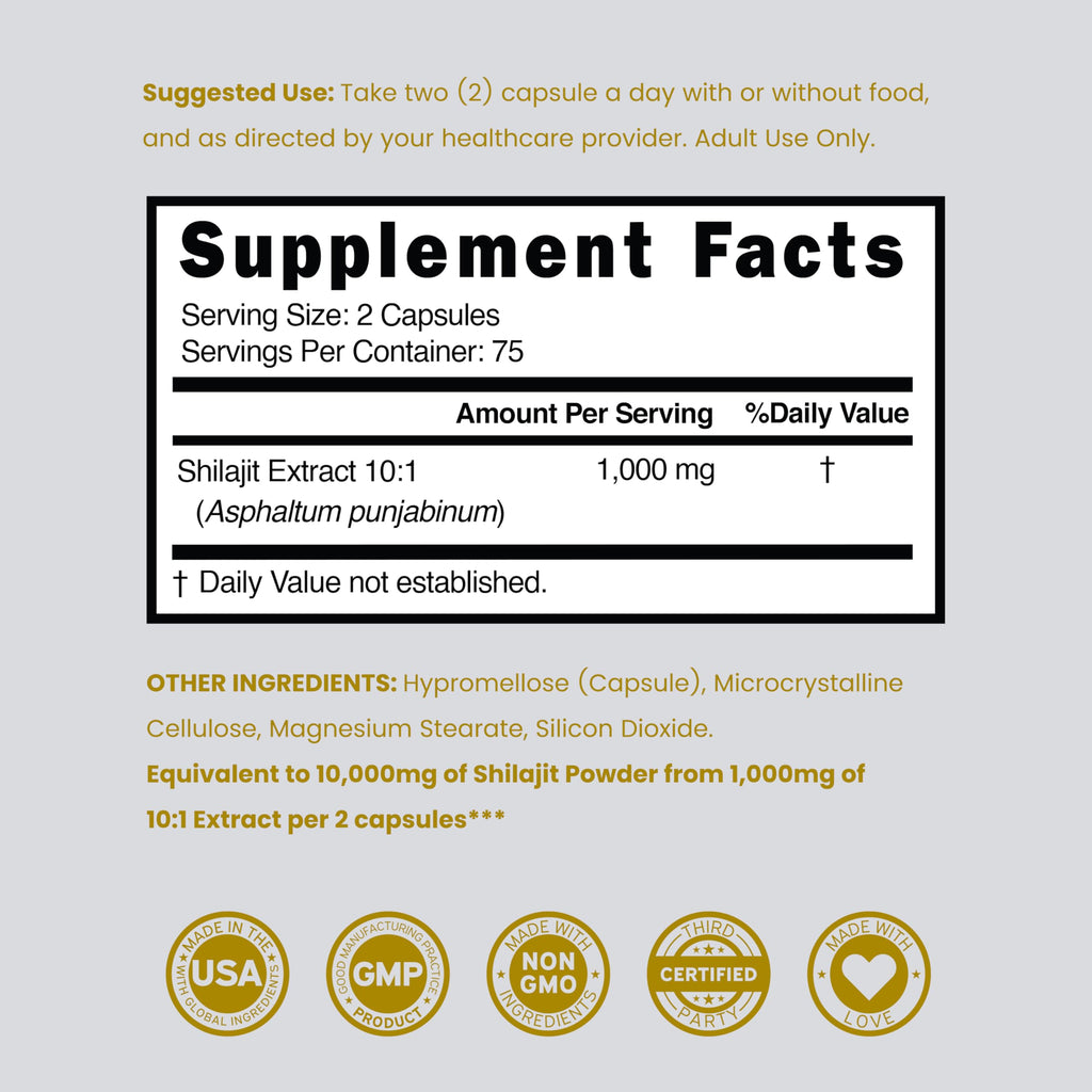 Shilajit capsules for mineral balance