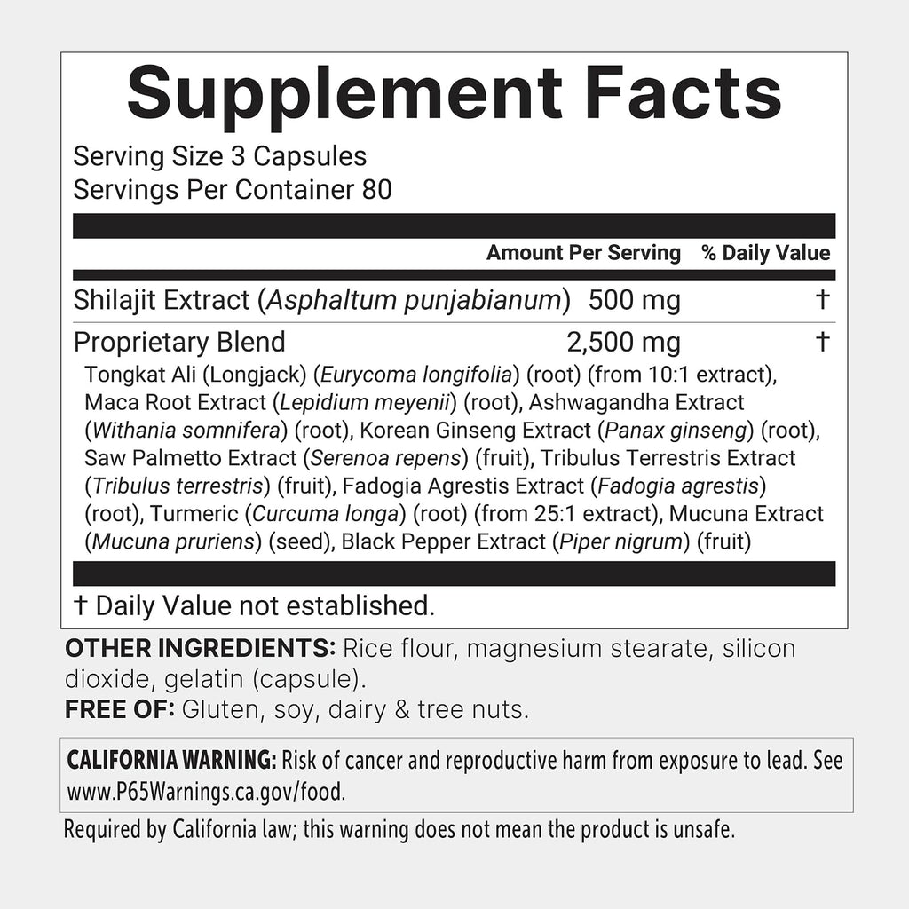 Shilajit capsules for vitality