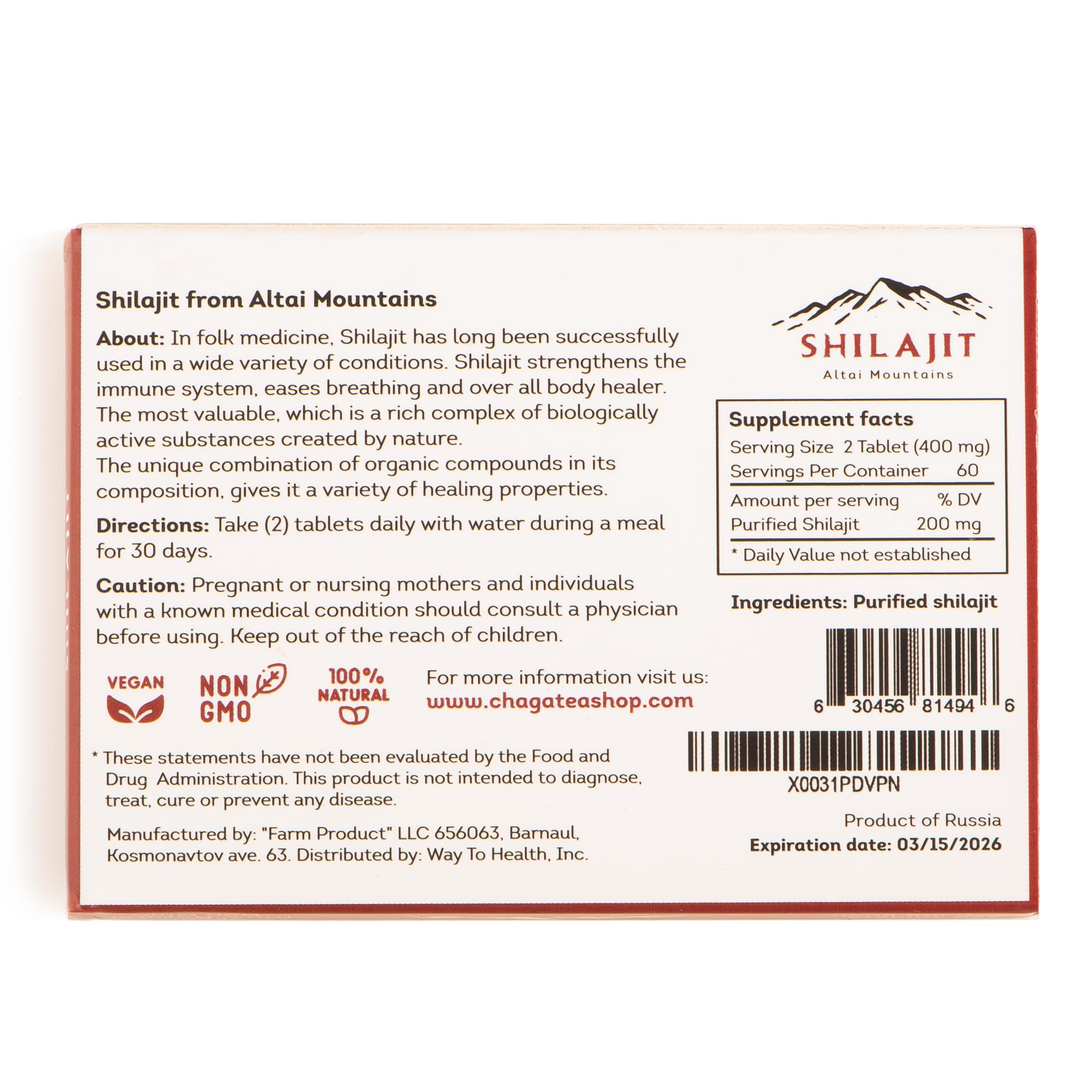 shilajit from Altai Mountains benefits