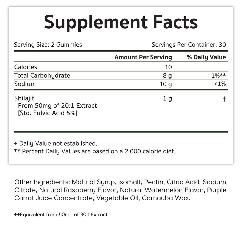 Shilajit gummies for enhanced mental clarity