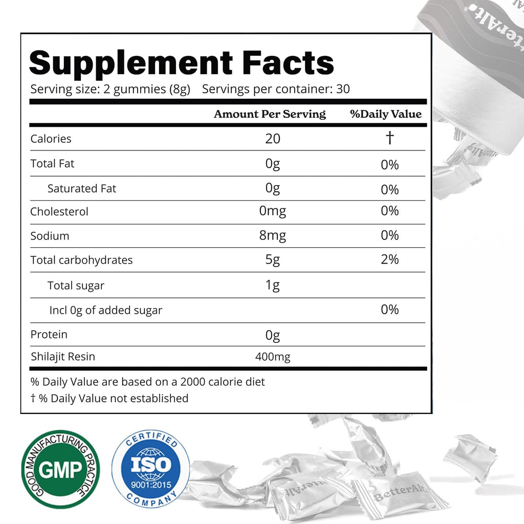 Shilajit gummies for enhanced performance