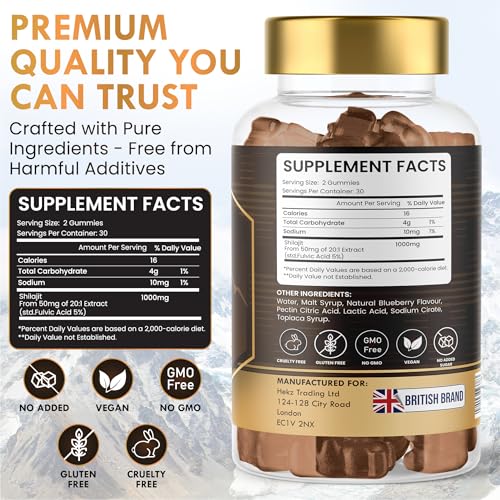 Shilajit gummies for natural energy enhancement