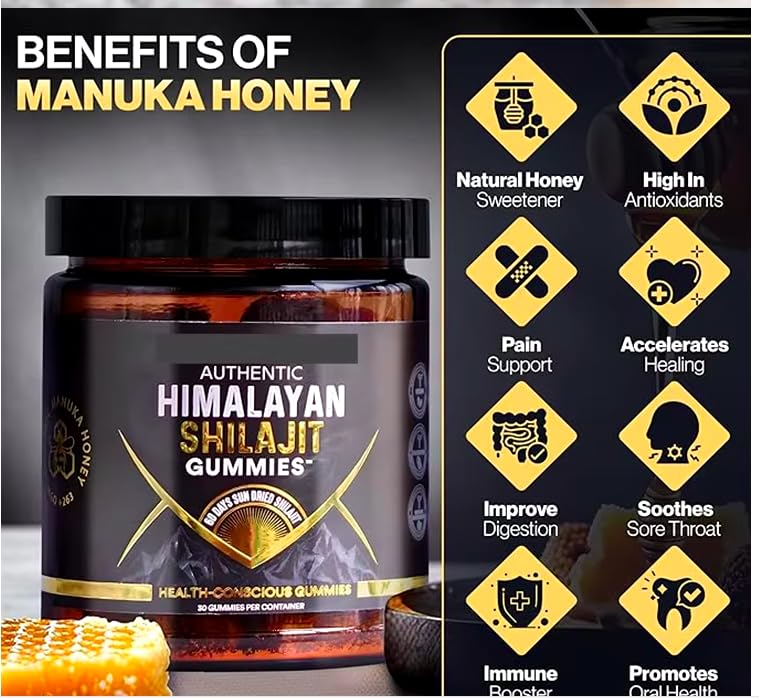 shilajit gummies sweetened with manuka honey