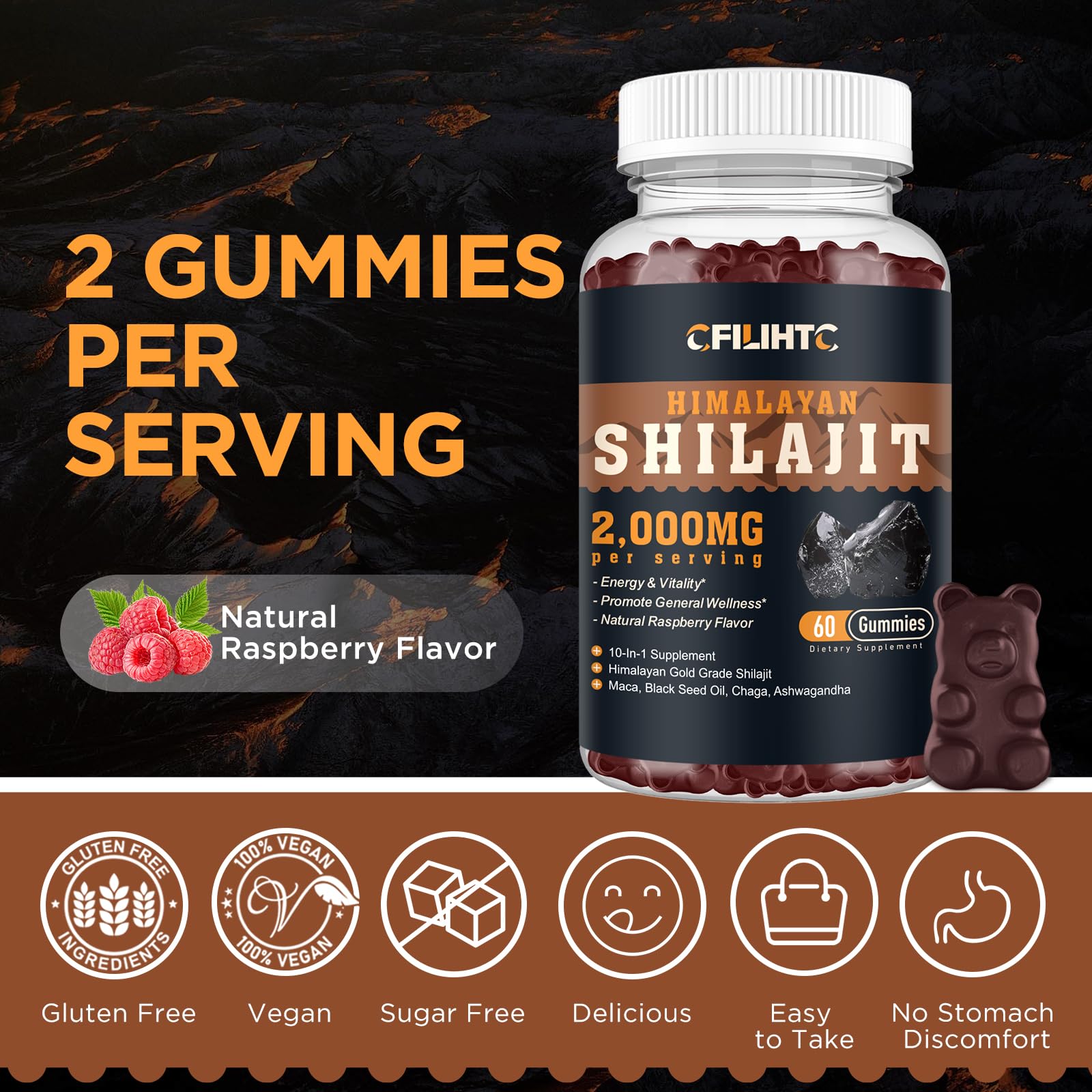 Shilajit gummies with 85+ minerals