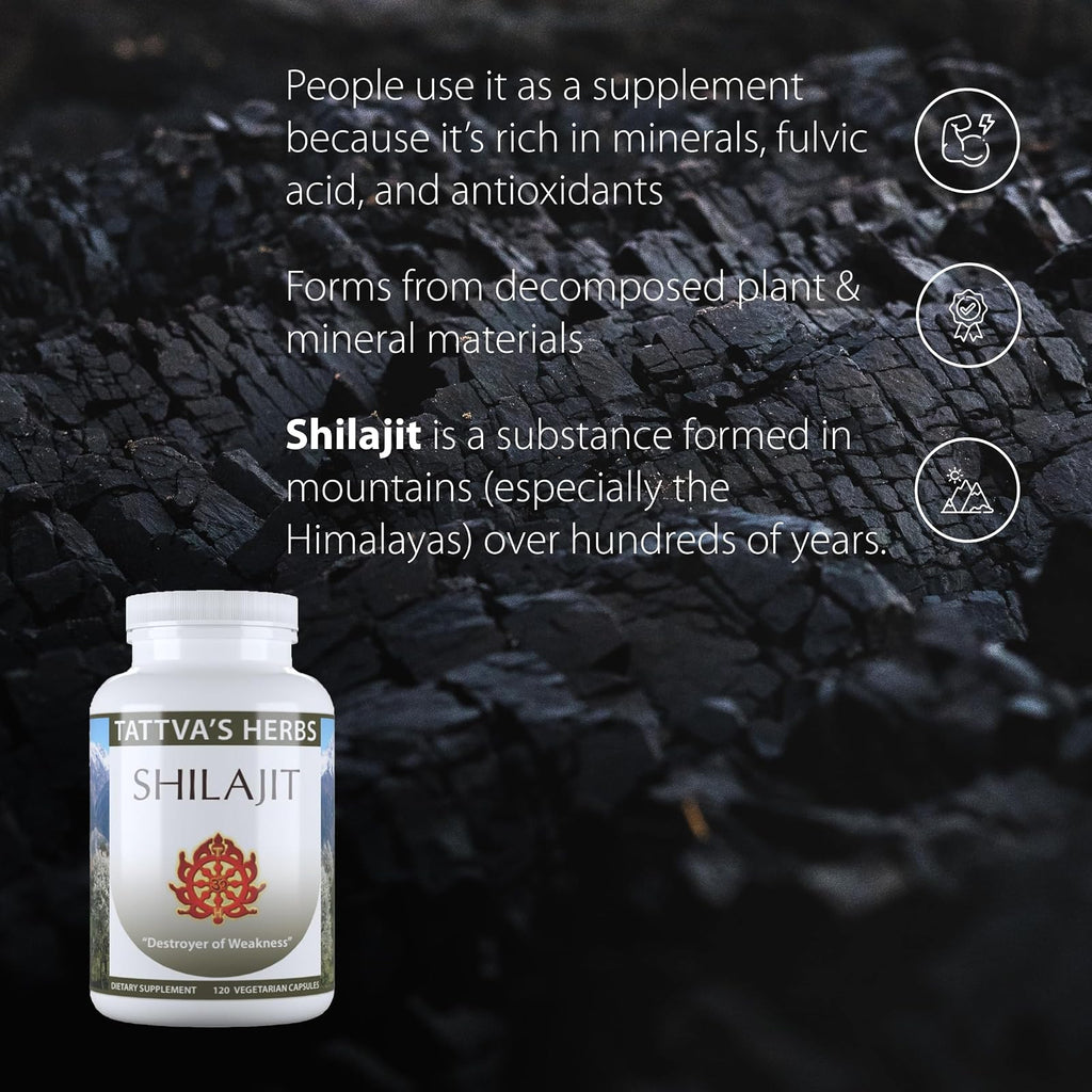 Shilajit resin capsules for vitality