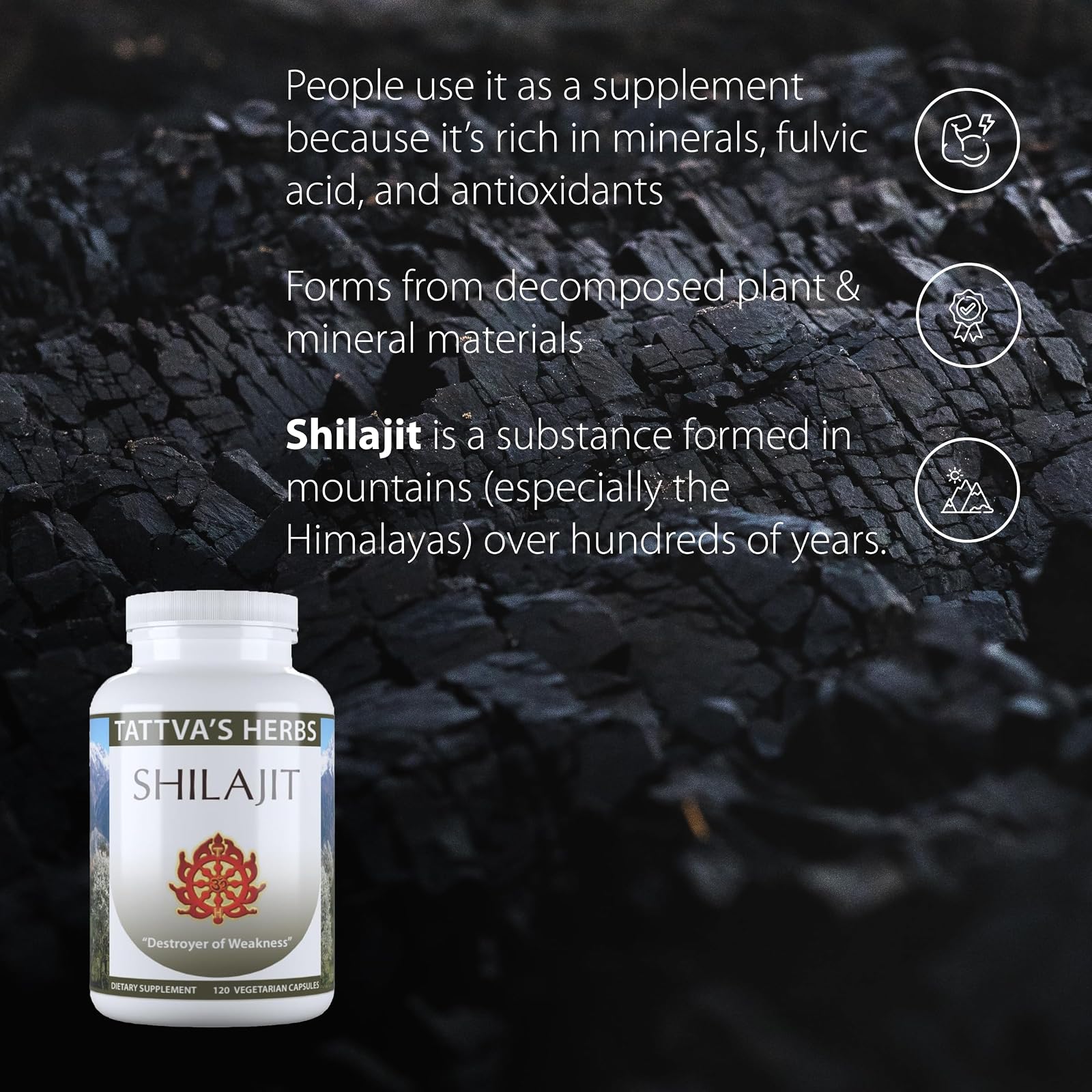 Shilajit resin capsules for vitality