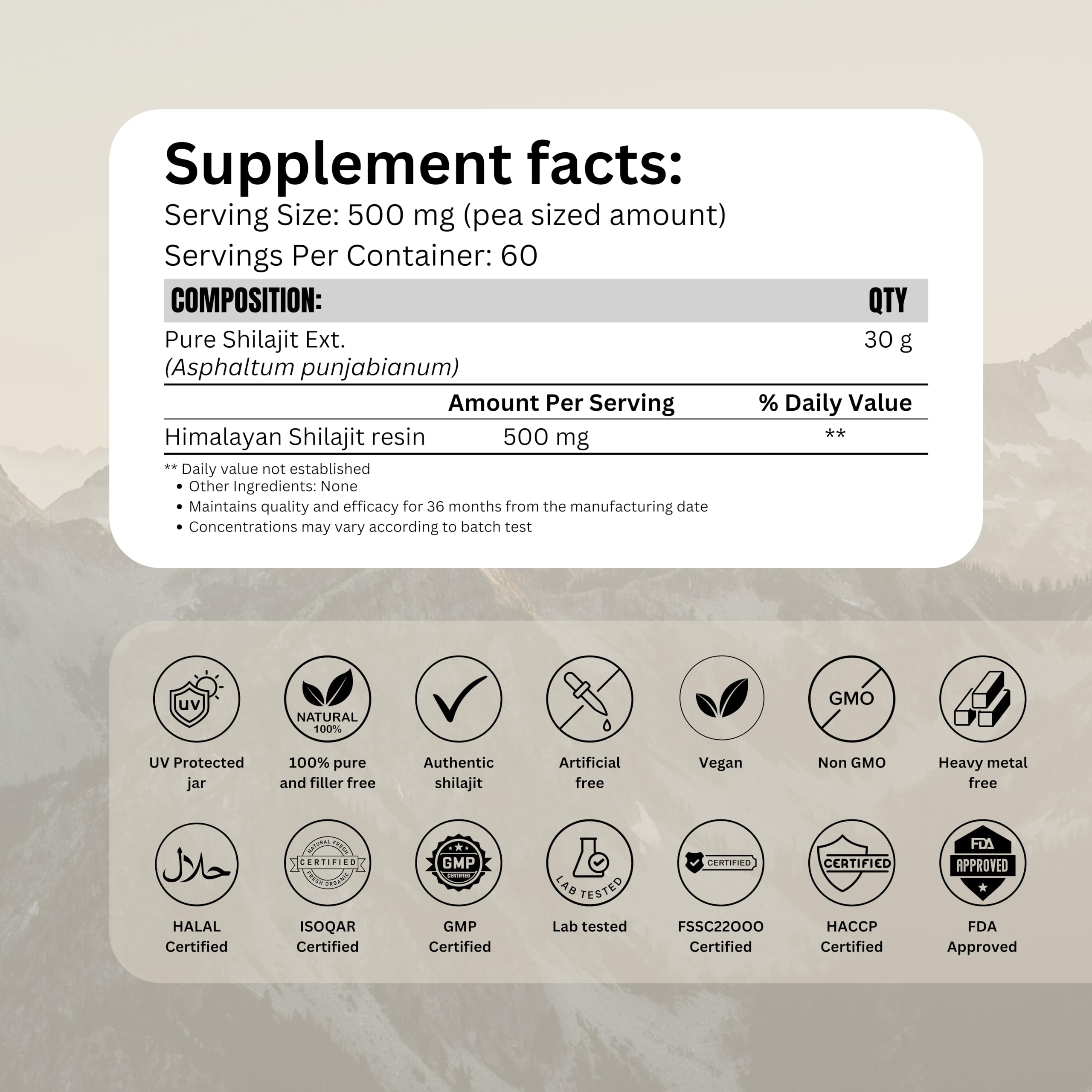 Shilajit resin for vitality support