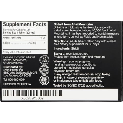 Shilajit tablets for balanced energy levels