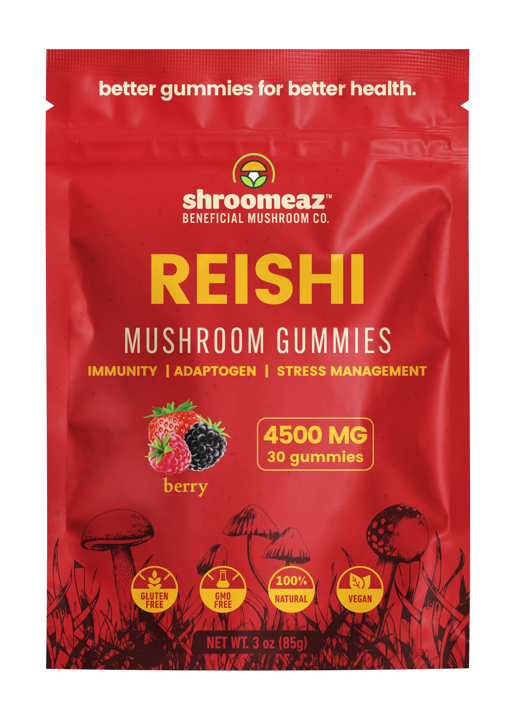 Shroomeaz mushroom gummies with fruit
