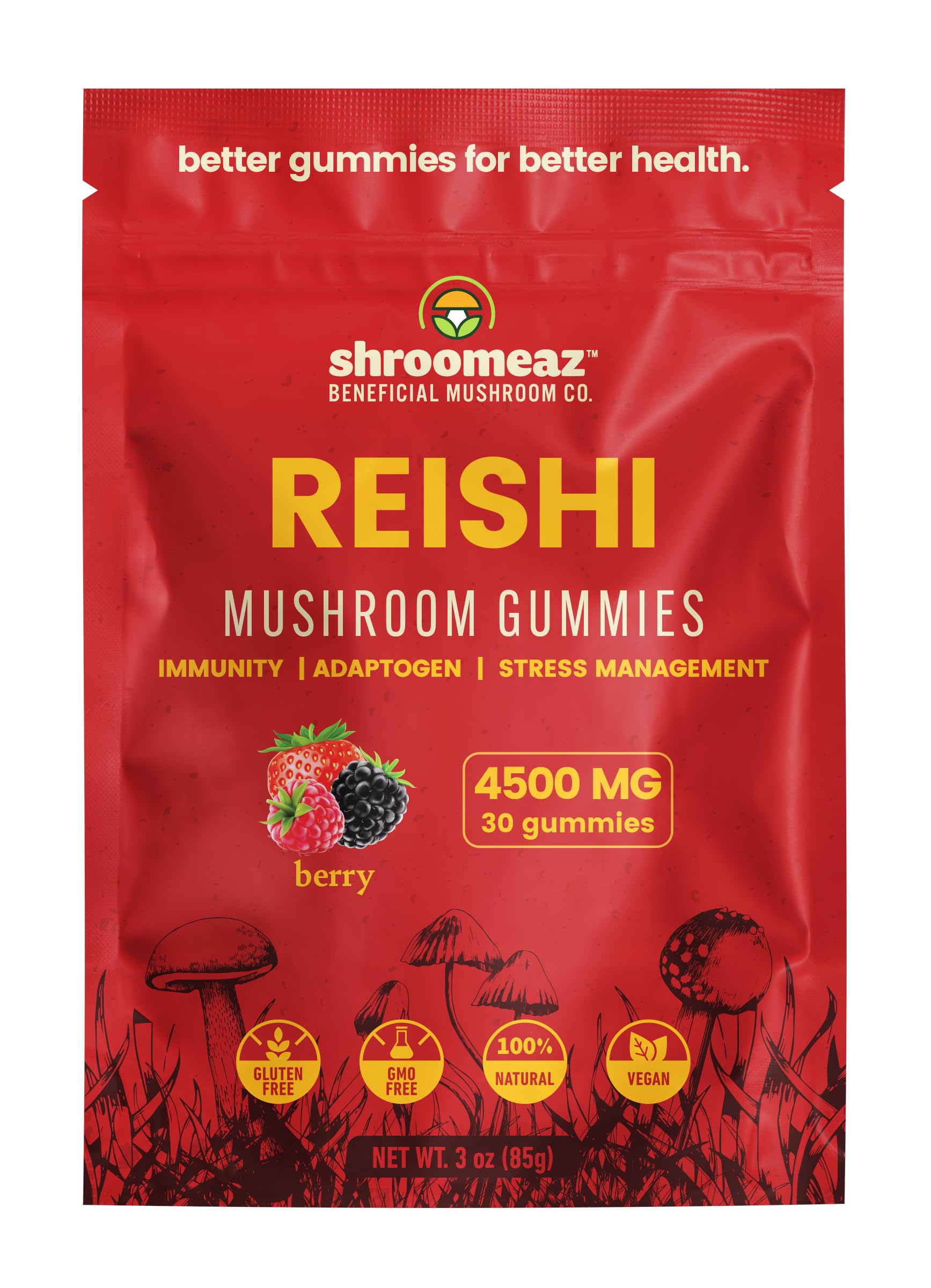 Shroomeaz mushroom gummies with fruit