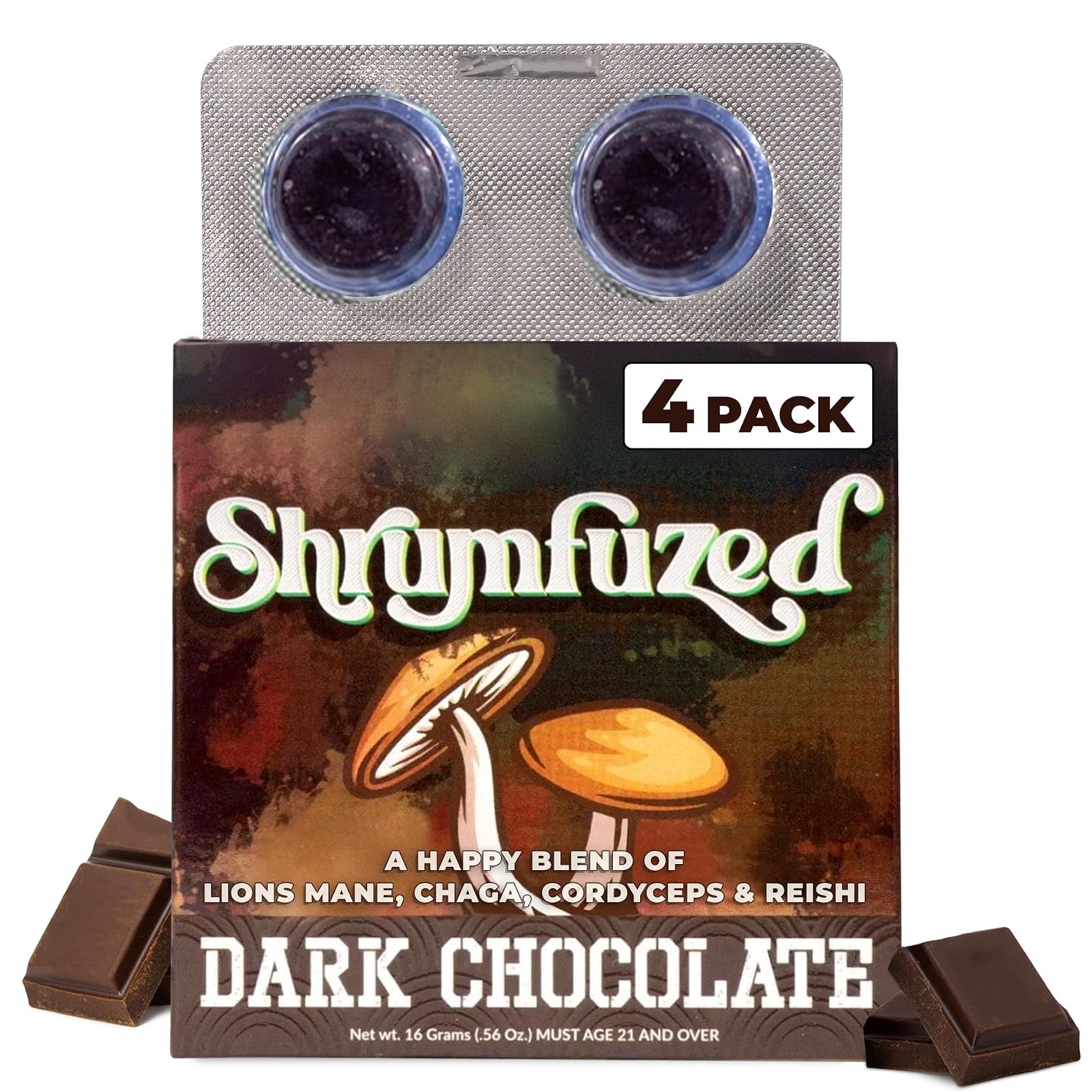 Shrumfuzed dark chocolate mushrooms